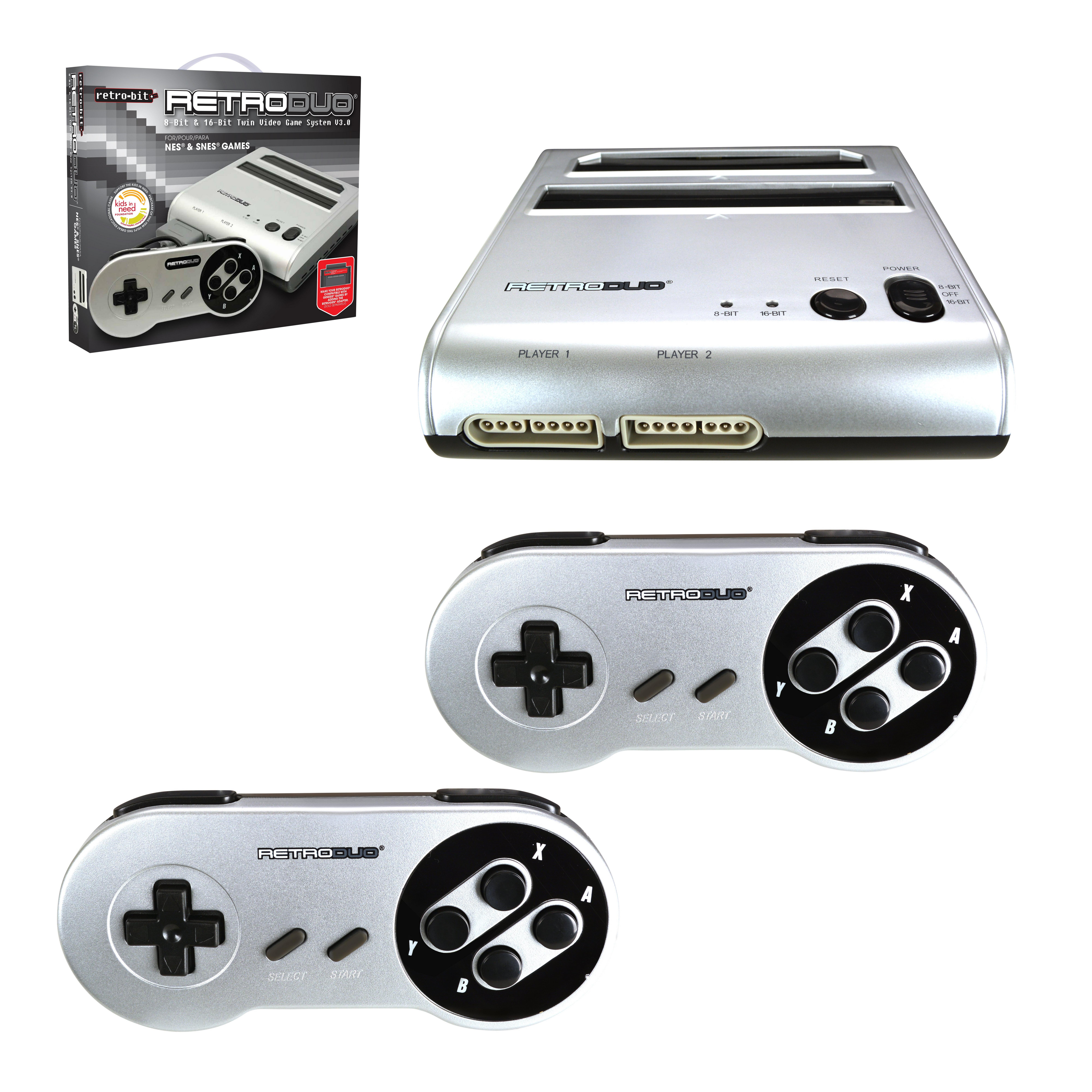RetroDuo Console SNES & NES Dual 2-In-1 System - Silver/Black | Retro ...