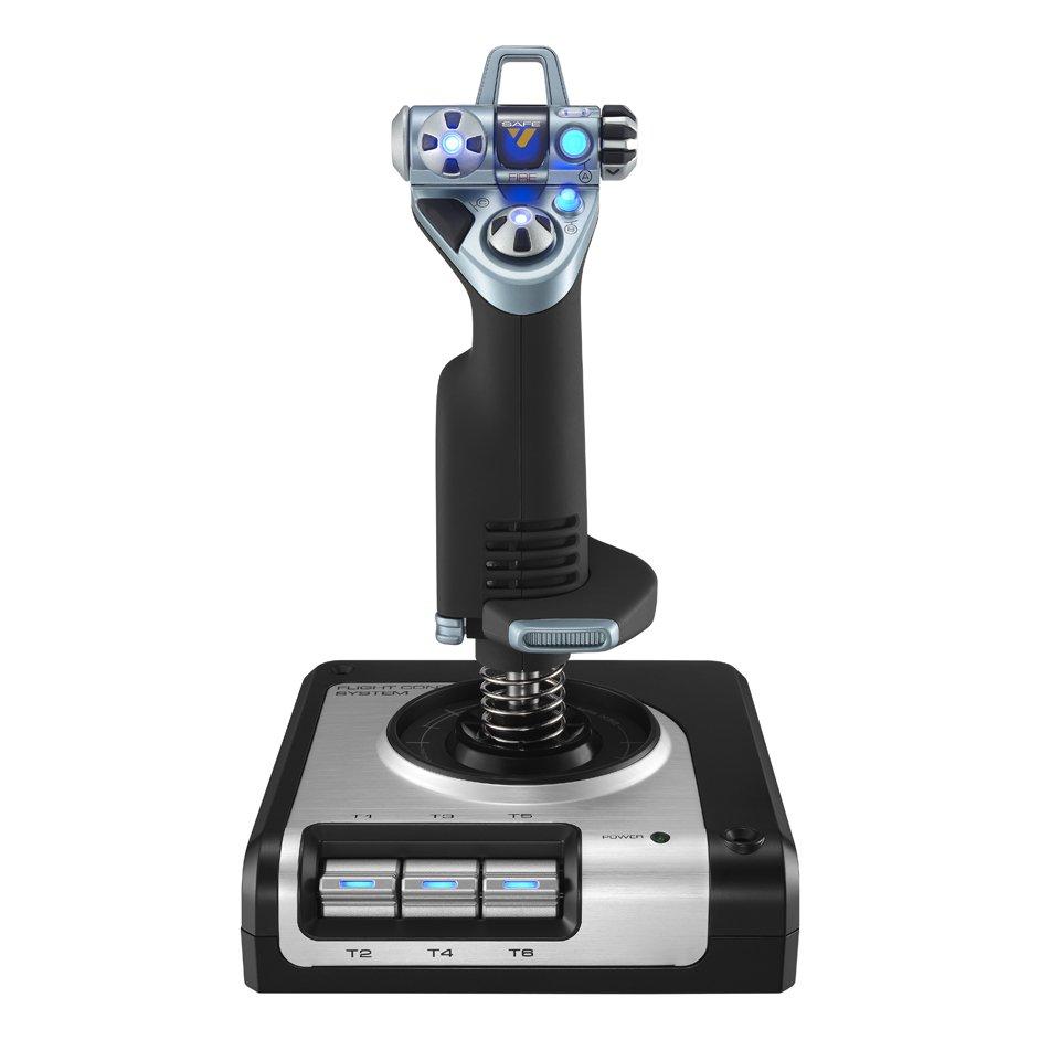 Logitech X52 H.O.T.A.S. Black and Silver Throttle and Stick Simulation ...
