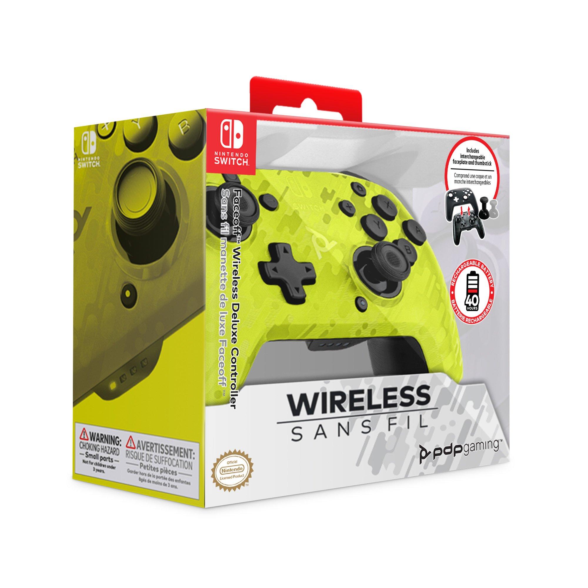 Faceoff Yellow Camo Wireless Deluxe Controller For Nintendo Switch