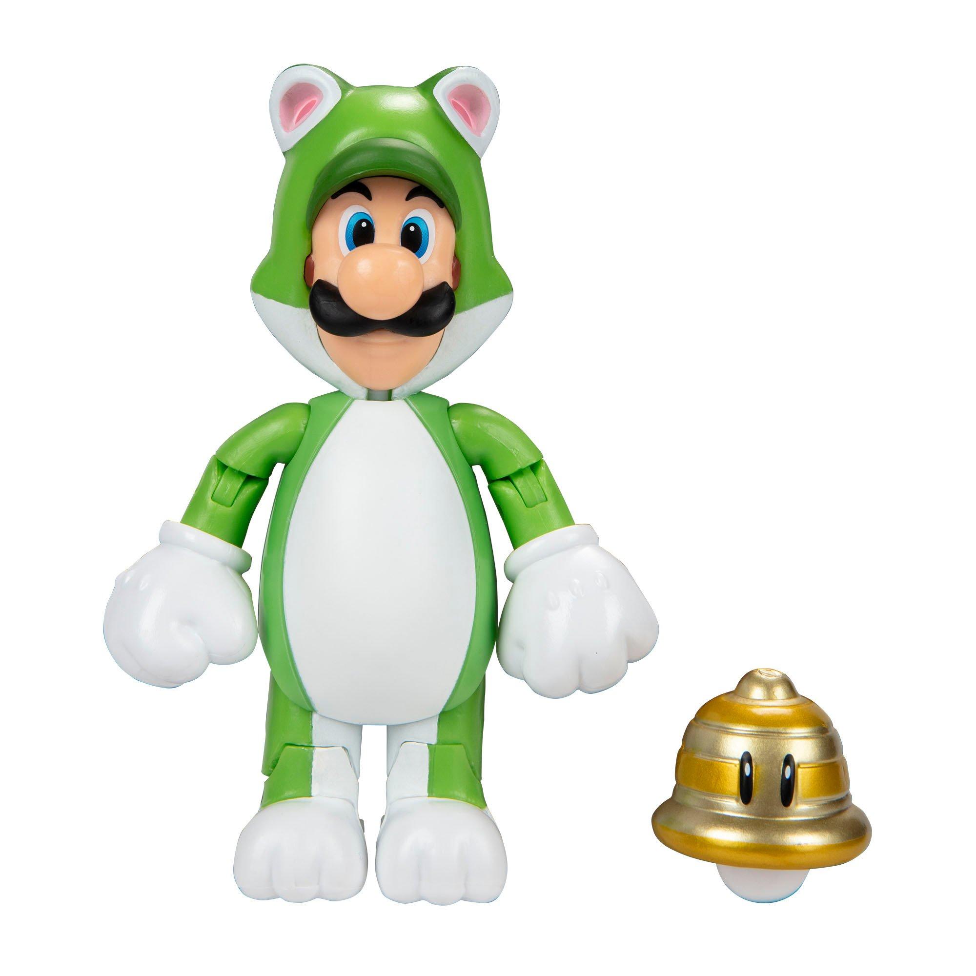 Super Mario Cat Luigi with Super Bell Action Figure