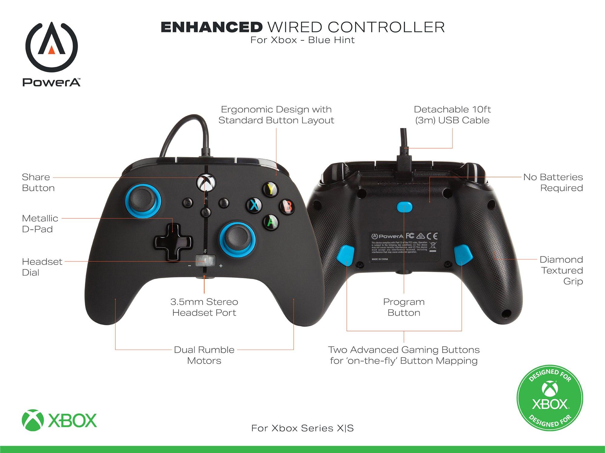 Trade In PowerA Enhanced Wired Controller for Xbox Series X/S Blue Hint ...