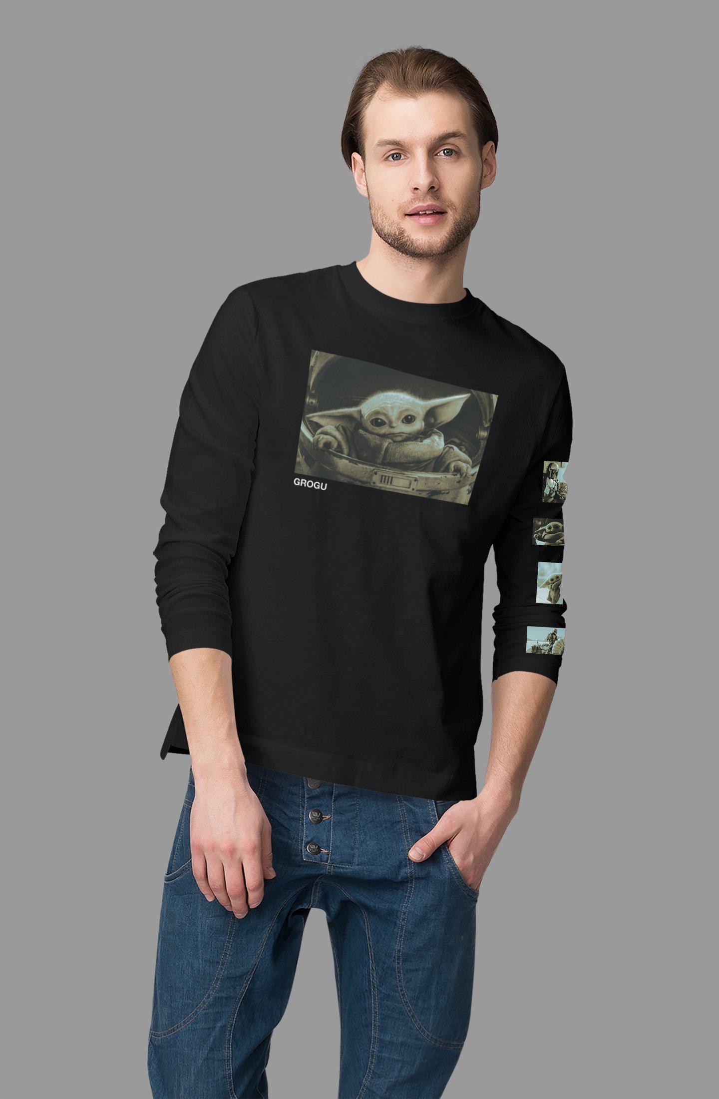 Star Wars The Mandalorian Grogu Mens Long Sleeve T Shirt