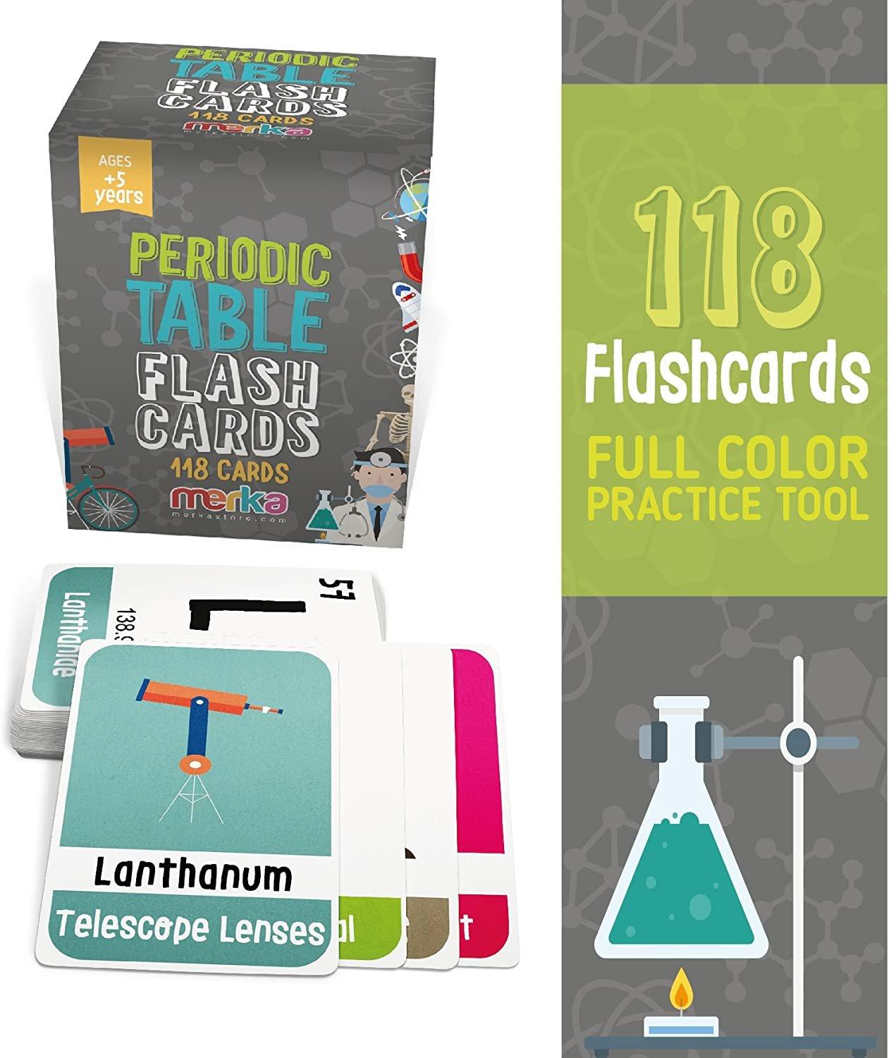 merka Periodic Table Learn Chemistry Posters and Flash Cards Beautiful ...