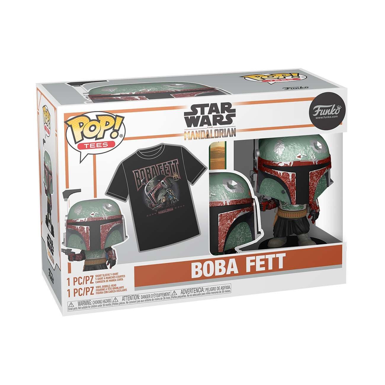 Funko Pop And Tee Star Wars The Mandalorian Boba Fett Vinyl Bobblehead And T Shirt M
