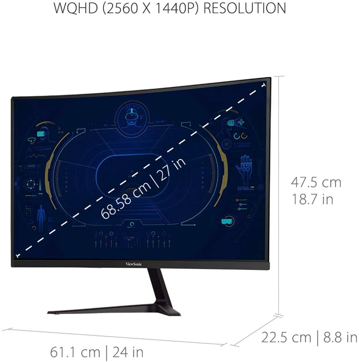Trade In ViewSonic 27-in QHD 2560x1440 VA 165Hz Curved Gaming Monitor ...