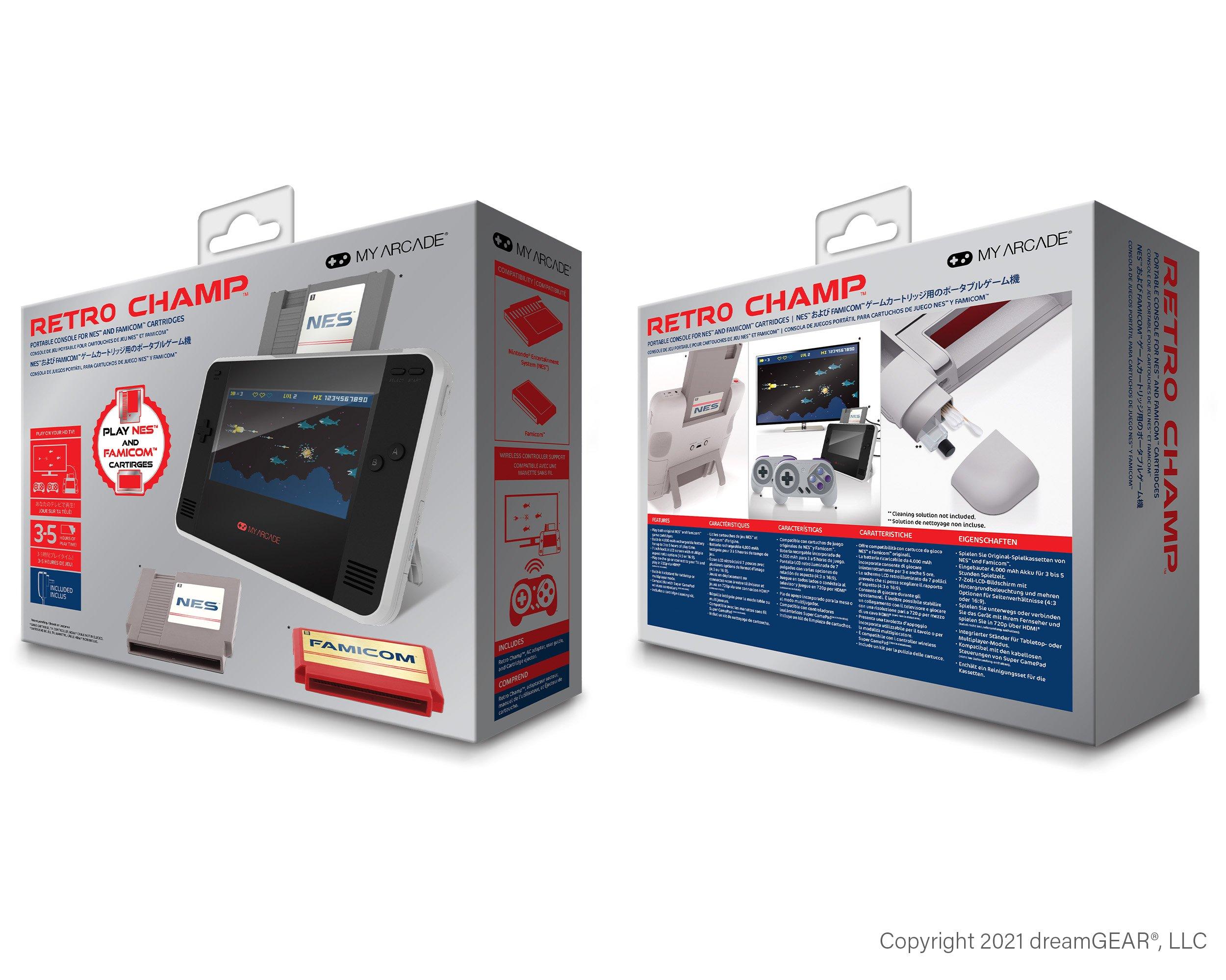 My Arcade Retro Champ Portable Gaming Console for Nintendo NES and Famicom Games