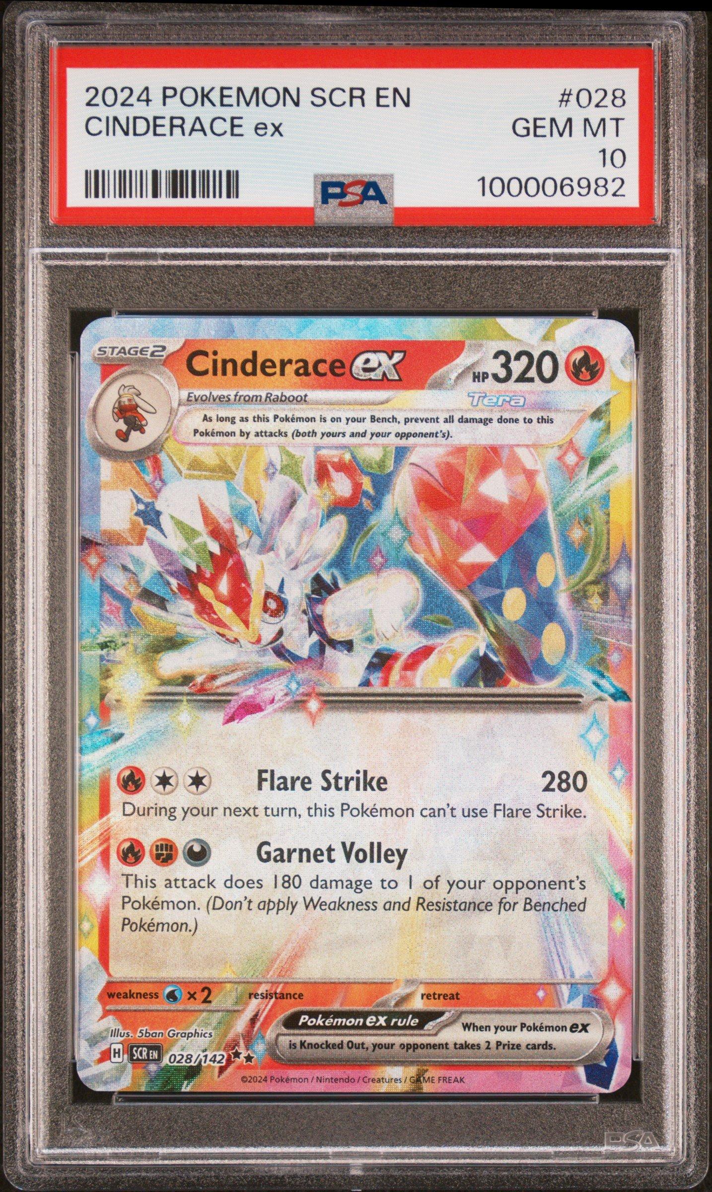 2024 Pokemon Scr En-stellar Crown 028 Cinderace Ex PSA 10 | GameStop