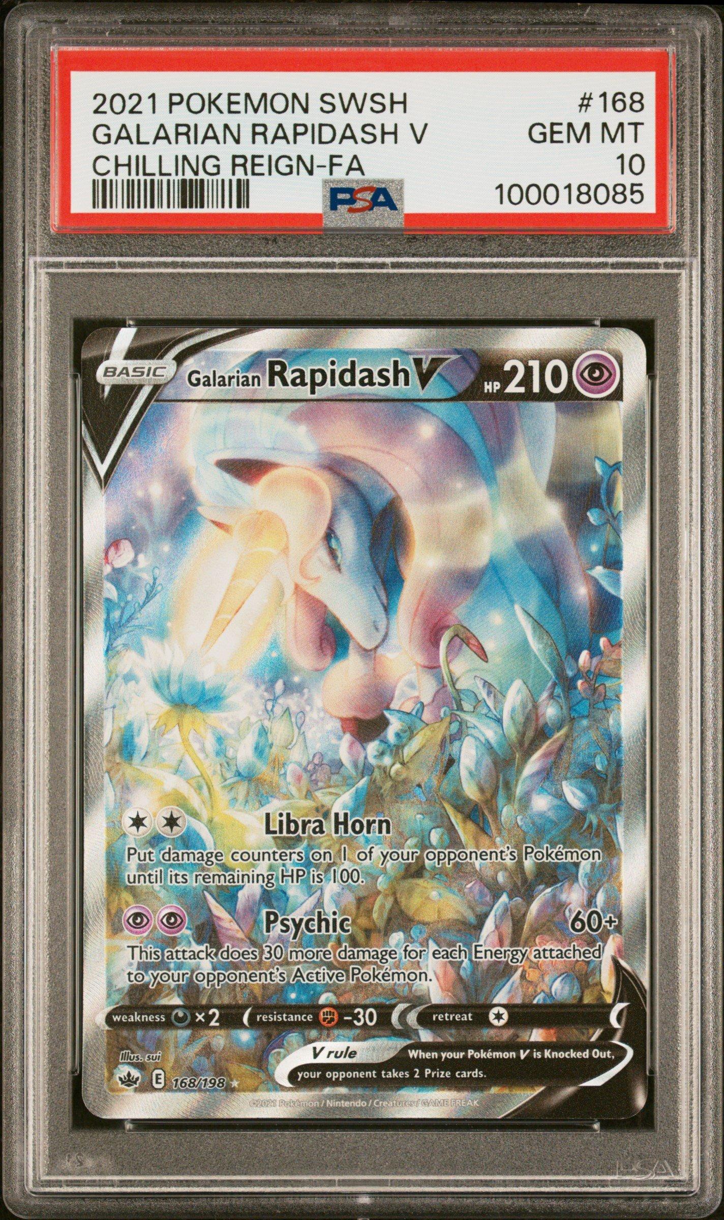 2021 Pokemon Sword & Shield Chilling Reign 168 Full Art/galarian Rapidash V PSA 10 | GameStop