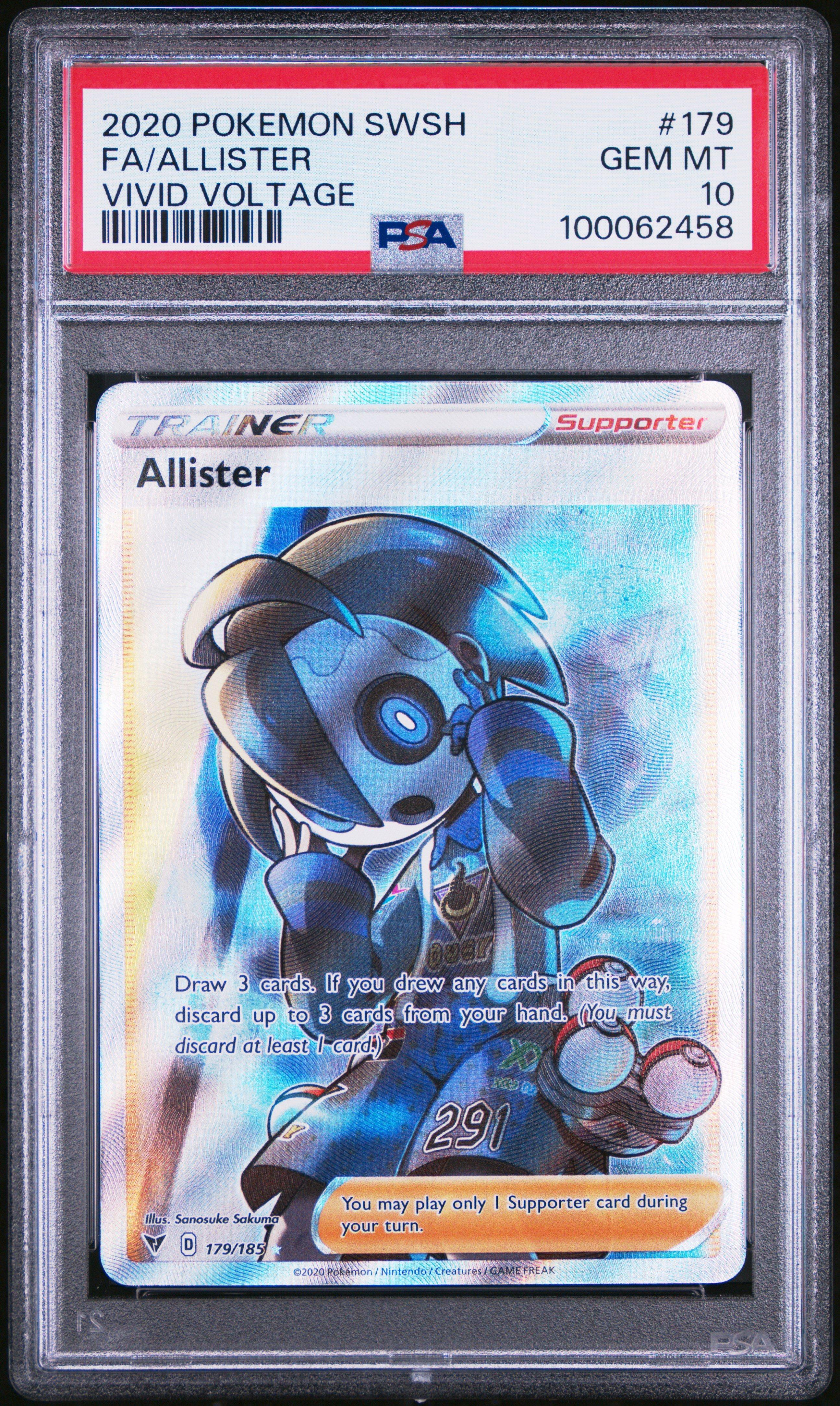 2020 Pokemon Sword & Shield Vivid Voltage 179 Full Art/allister PSA 10 ...