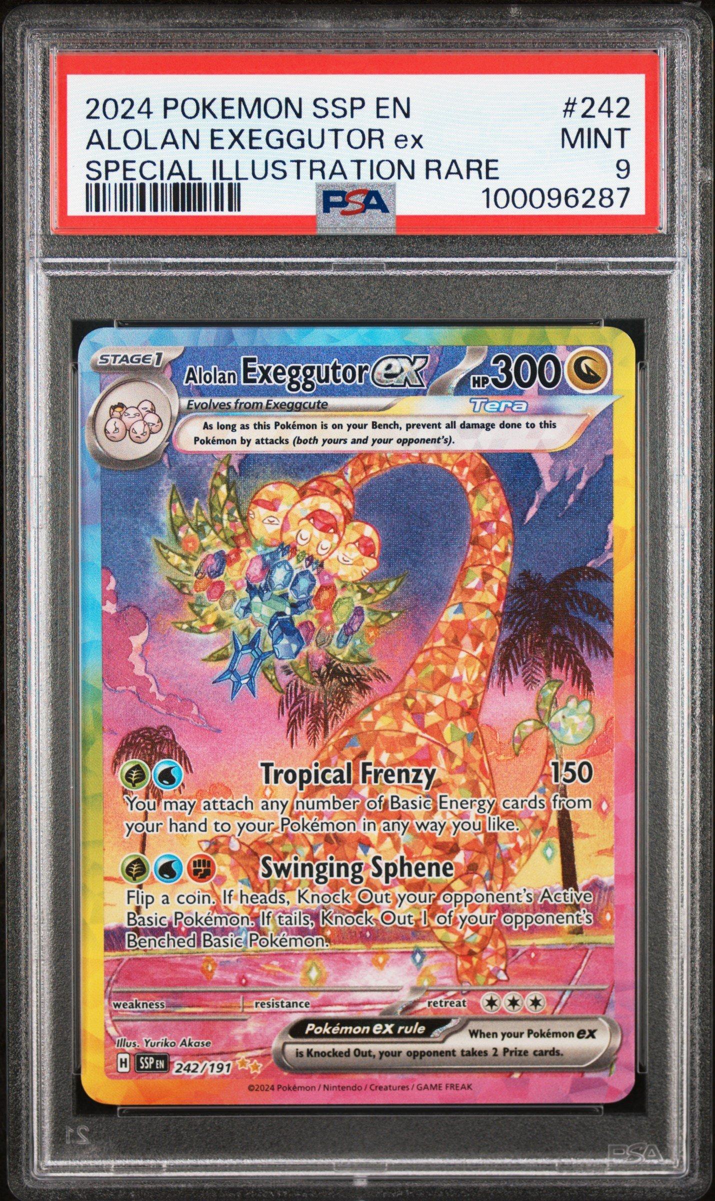 2024 Pokemon Ssp En-surging Sparks 242 Alolan Exeggutor Ex Special Illustration Rare PSA 9 ...