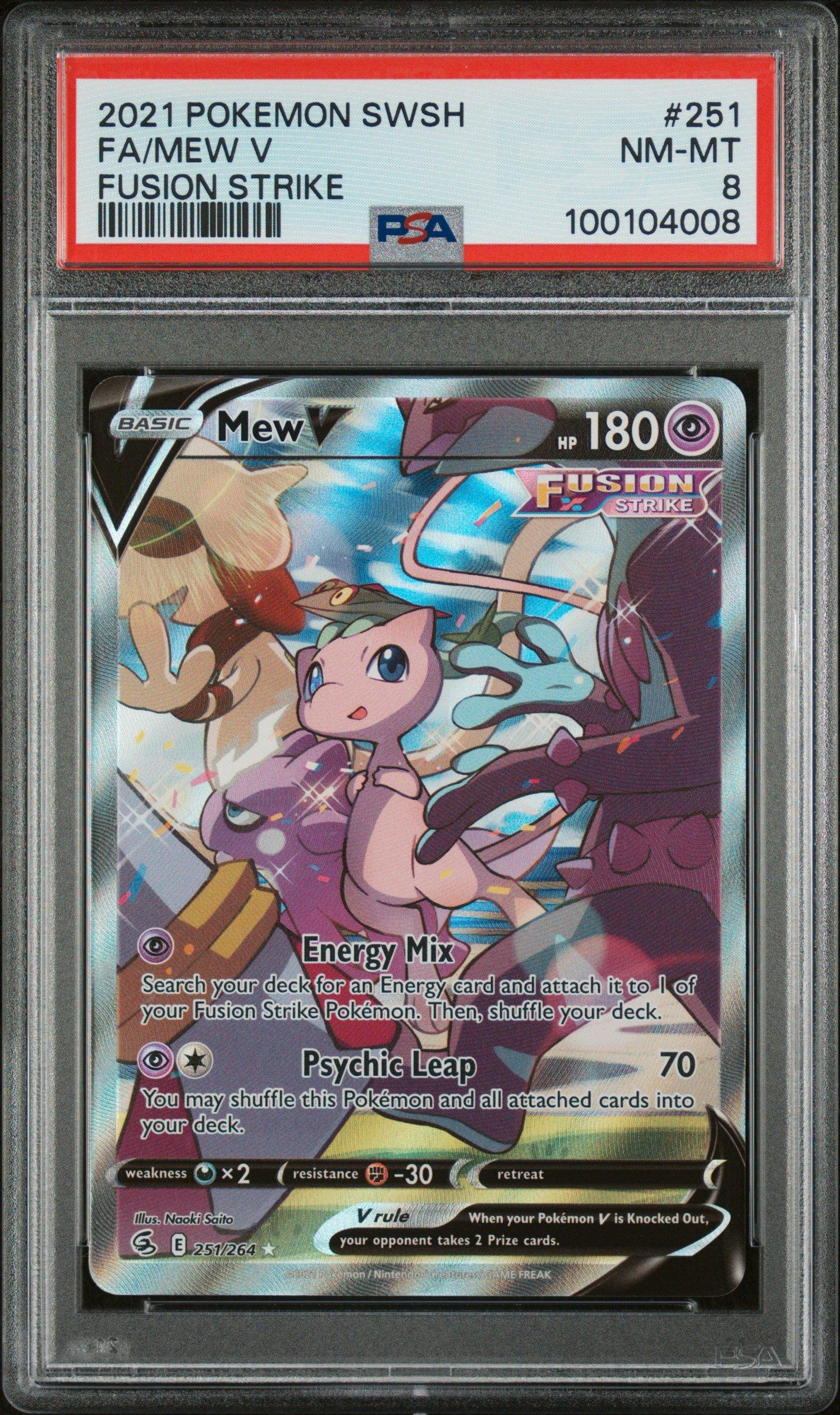 2021 Pokemon Sword & Shield Fusion Strike 251 Full Art/mew V PSA 8 | GameStop