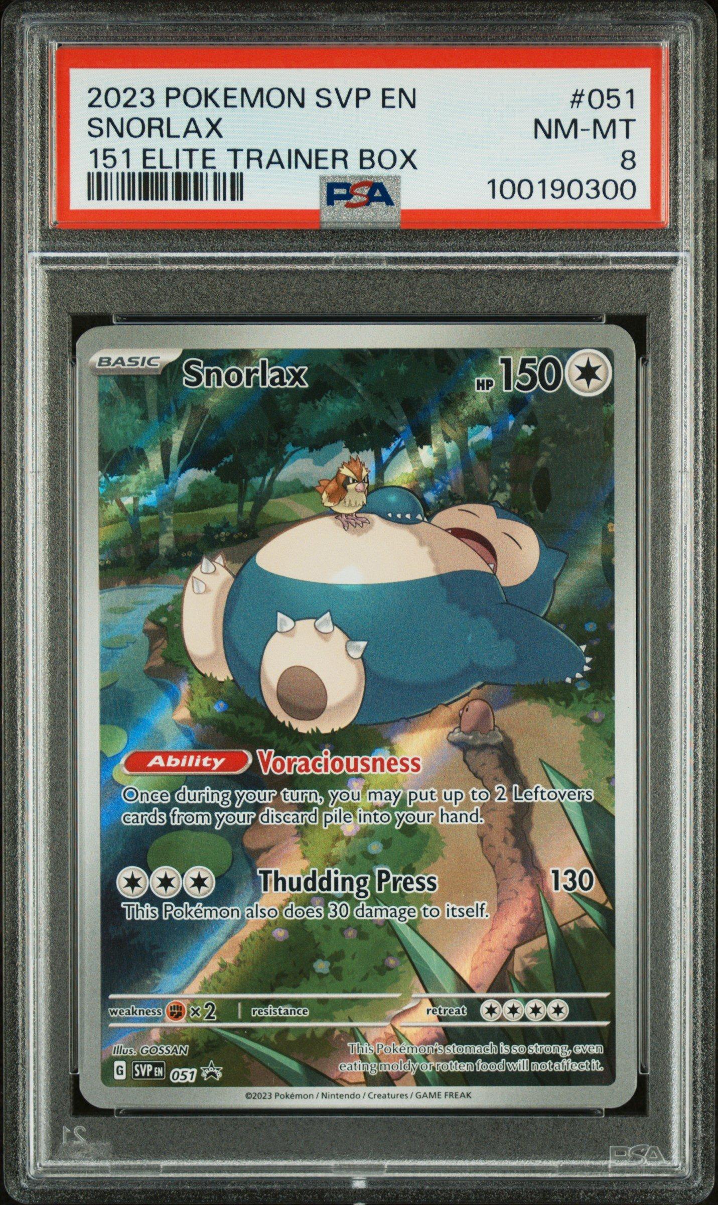 2023 Pokemon Svp En-sv Black Star Promo 051 Snorlax 151 Elite Trainer Box PSA 8 | GameStop