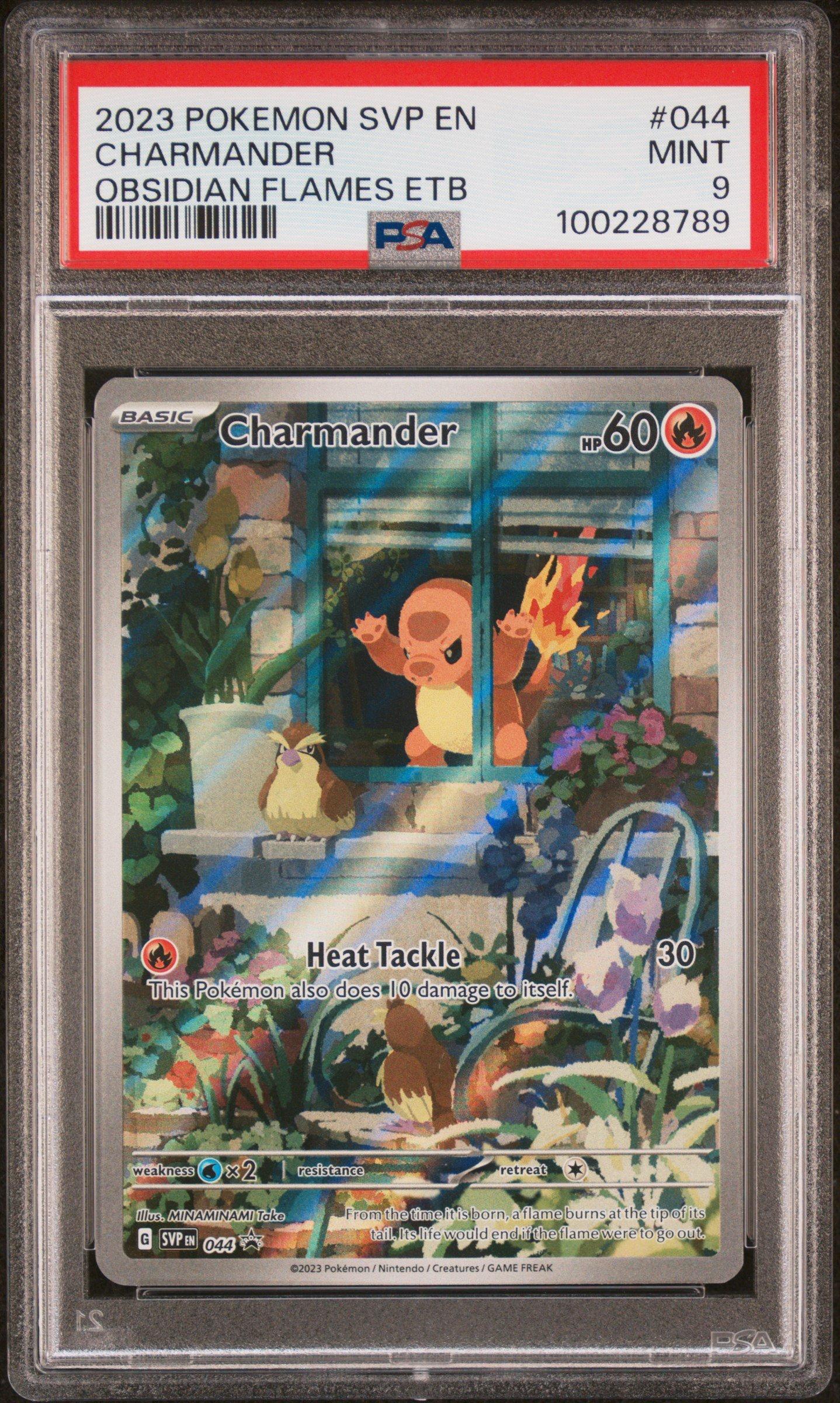 2023 Pokemon Svp En-sv Black Star Promo 044 Charmander Obsidian Flames Elite Trainer Box PSA 9 ...