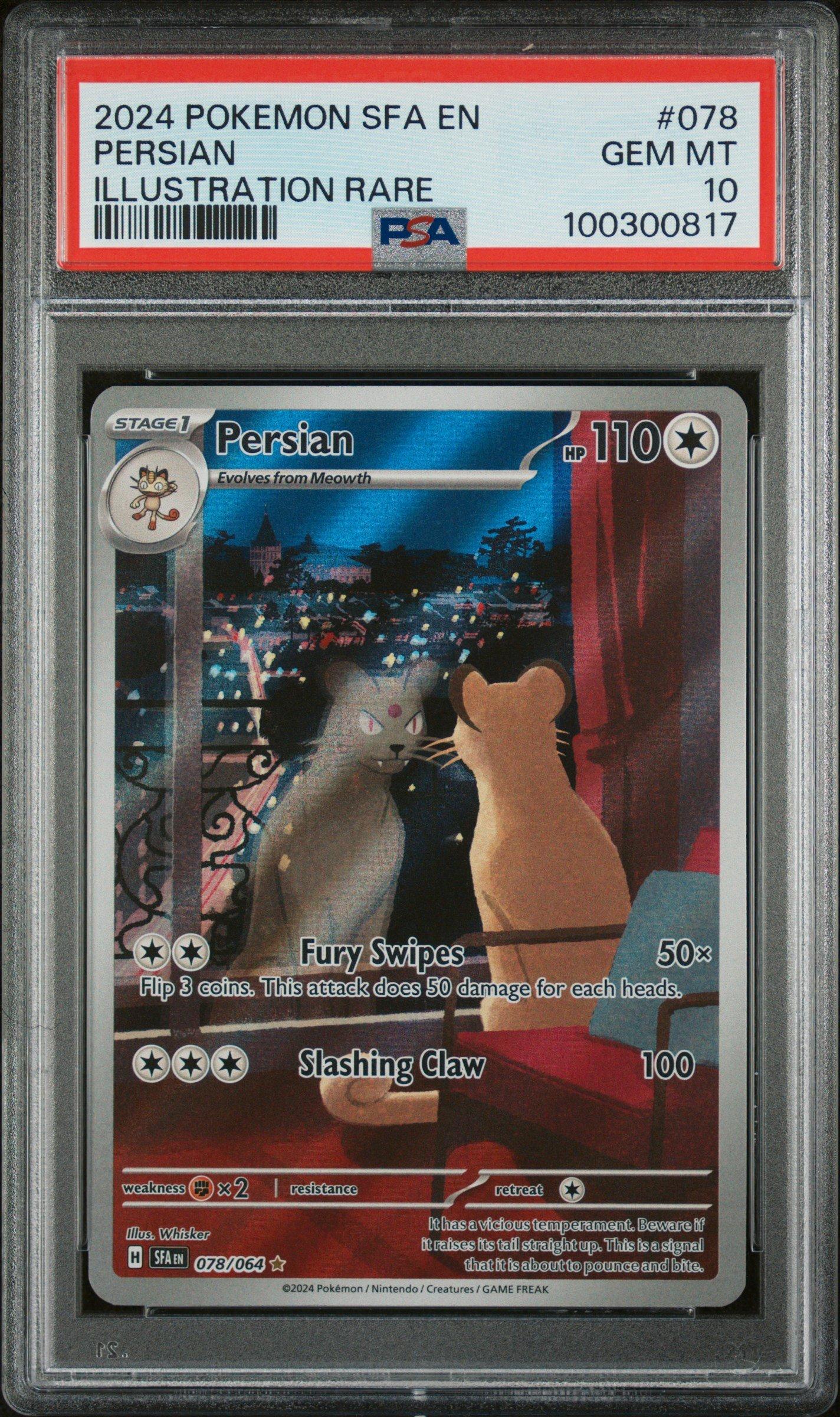2024 Pokemon Sfa En-shrouded Fable 078 Persian Illustration Rare PSA 10 ...