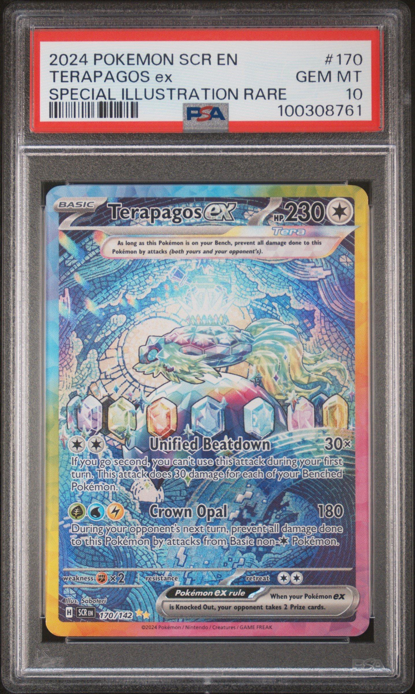 2024 Pokemon Scr En-stellar Crown 170 Terapagos Ex Special Illustration ...