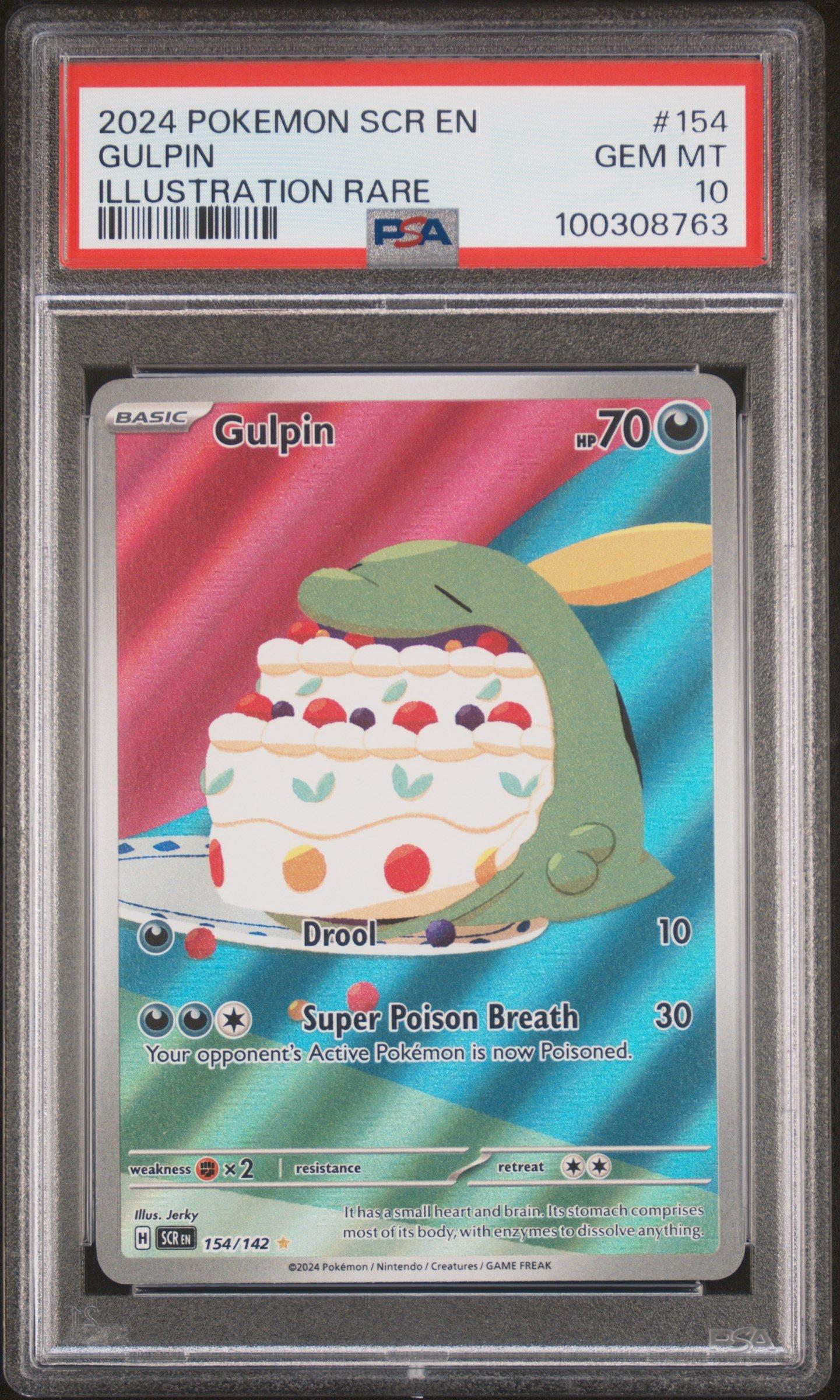 2024 Pokemon Scr En-stellar Crown 154 Gulpin Illustration Rare PSA 10 ...