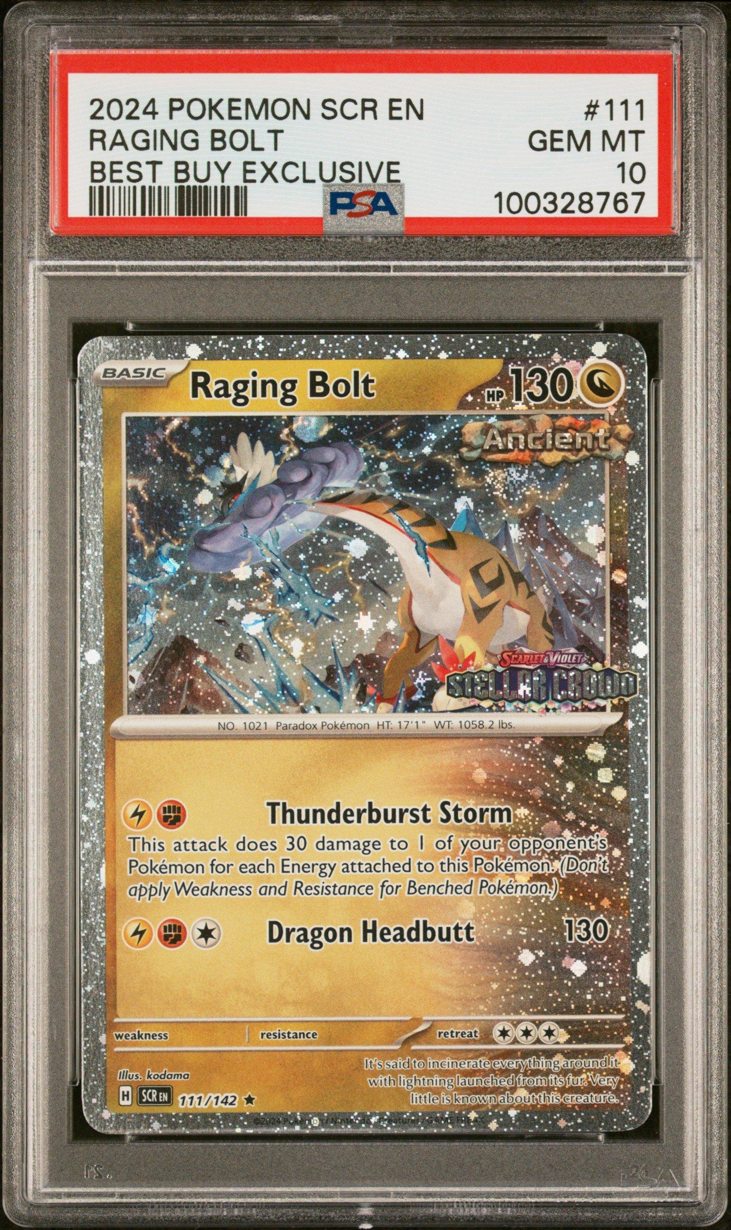 2024 Pokemon Scr En-stellar Crown 111 Raging Bolt Best Buy Exclusive ...