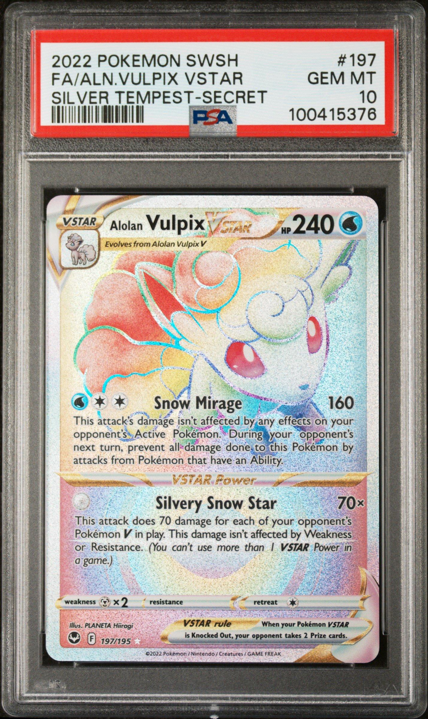 2022 Pokemon Sword & Shield Silver Tempest 197 Full Art/alolan Vulpix ...