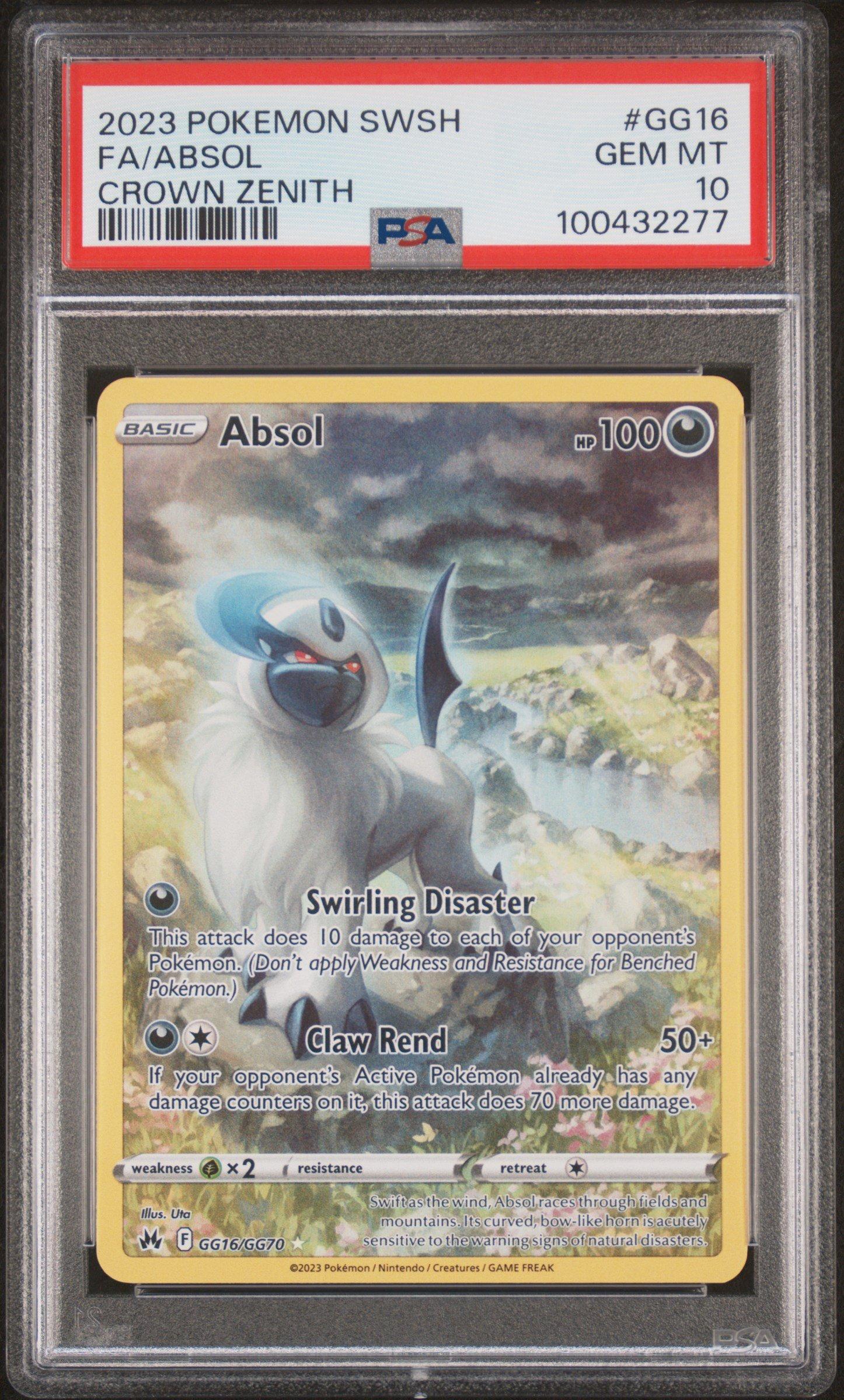 2023 Pokemon Sword And Shield Crown Zenith Gg16 Full Art/absol PSA 10 ...