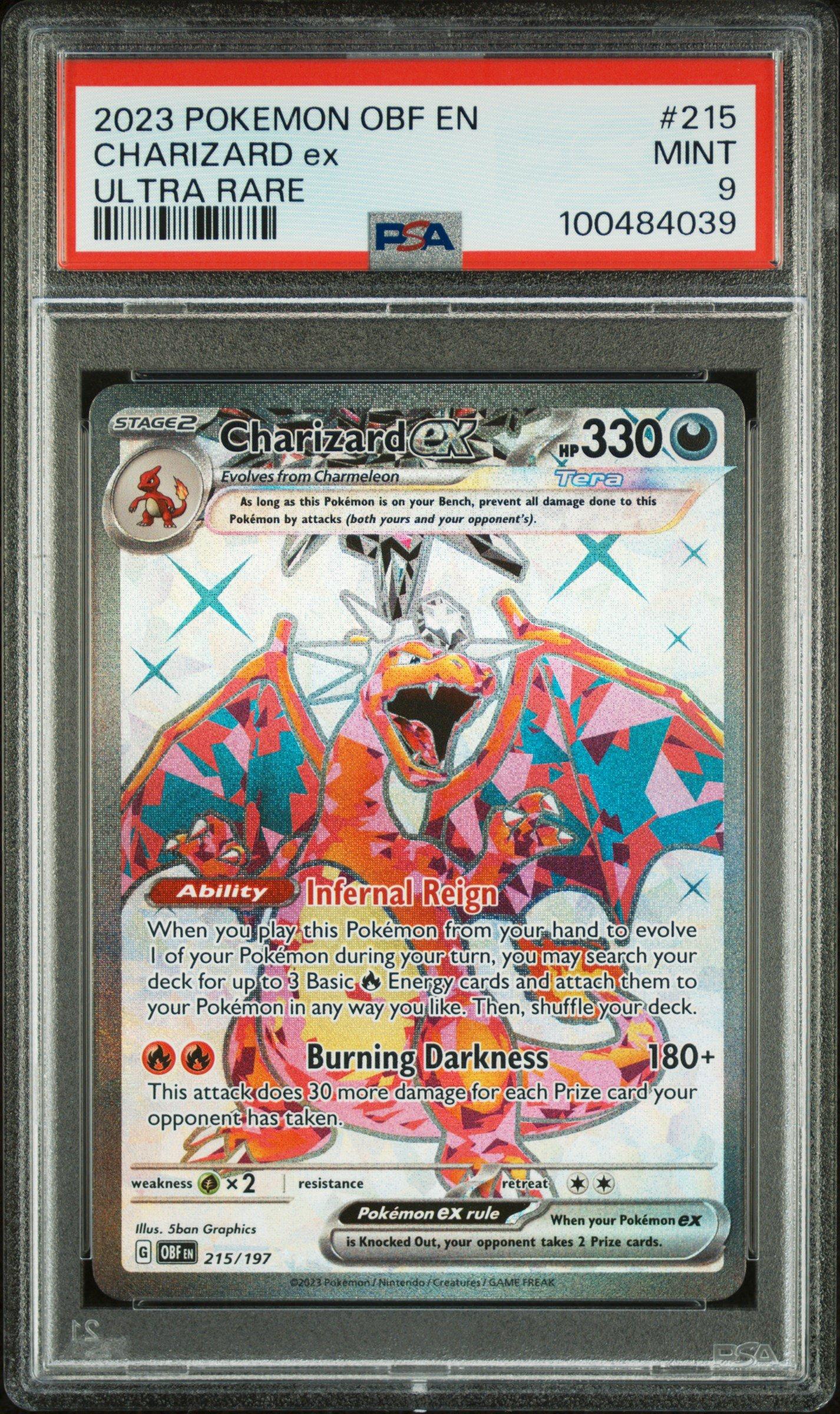 2023 Pokemon Obf En-obsidian Flames 215 Charizard Ex Ultra Rare PSA 9 ...