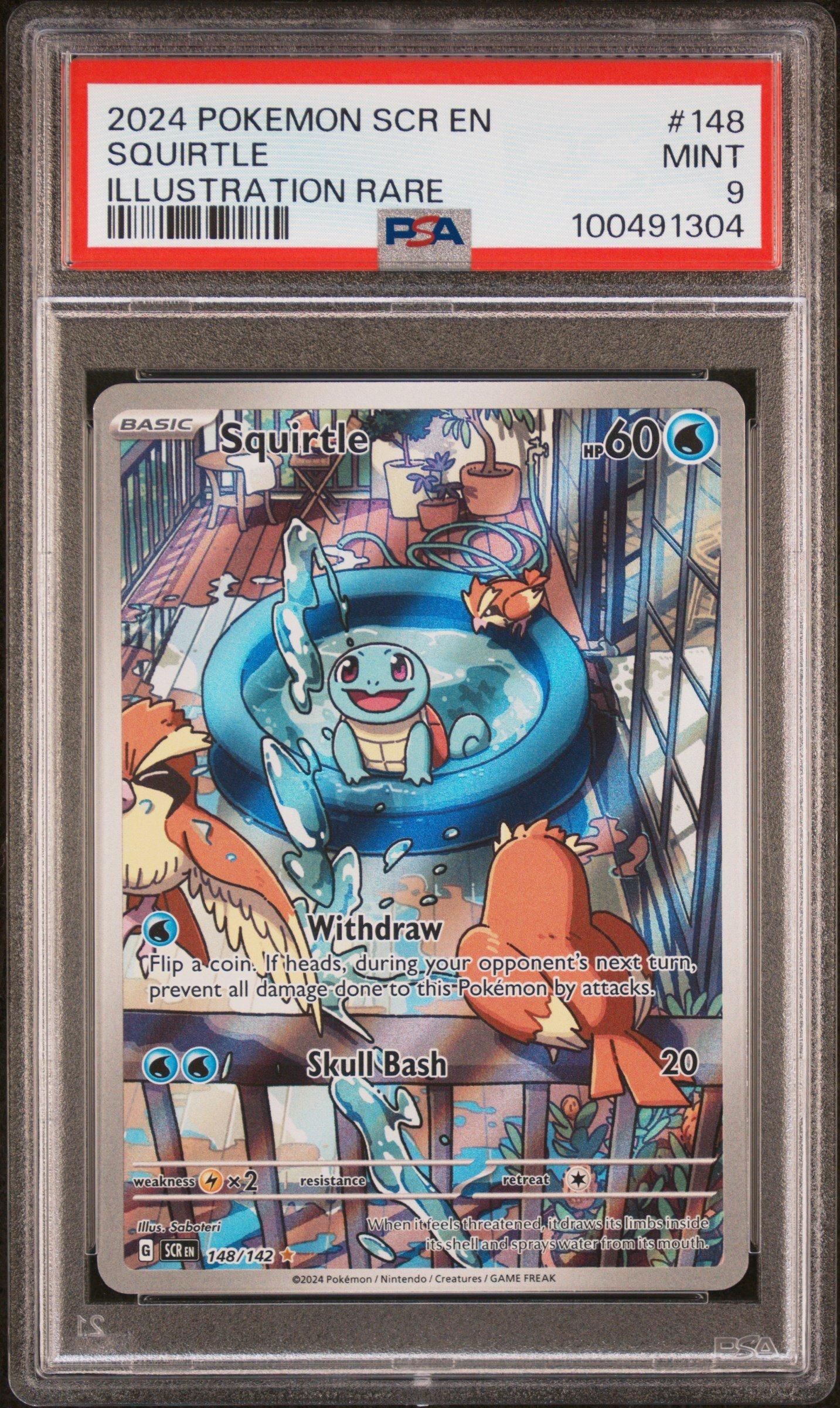 2024 Pokemon Scr En-stellar Crown 148 Squirtle Illustration Rare PSA 9 ...