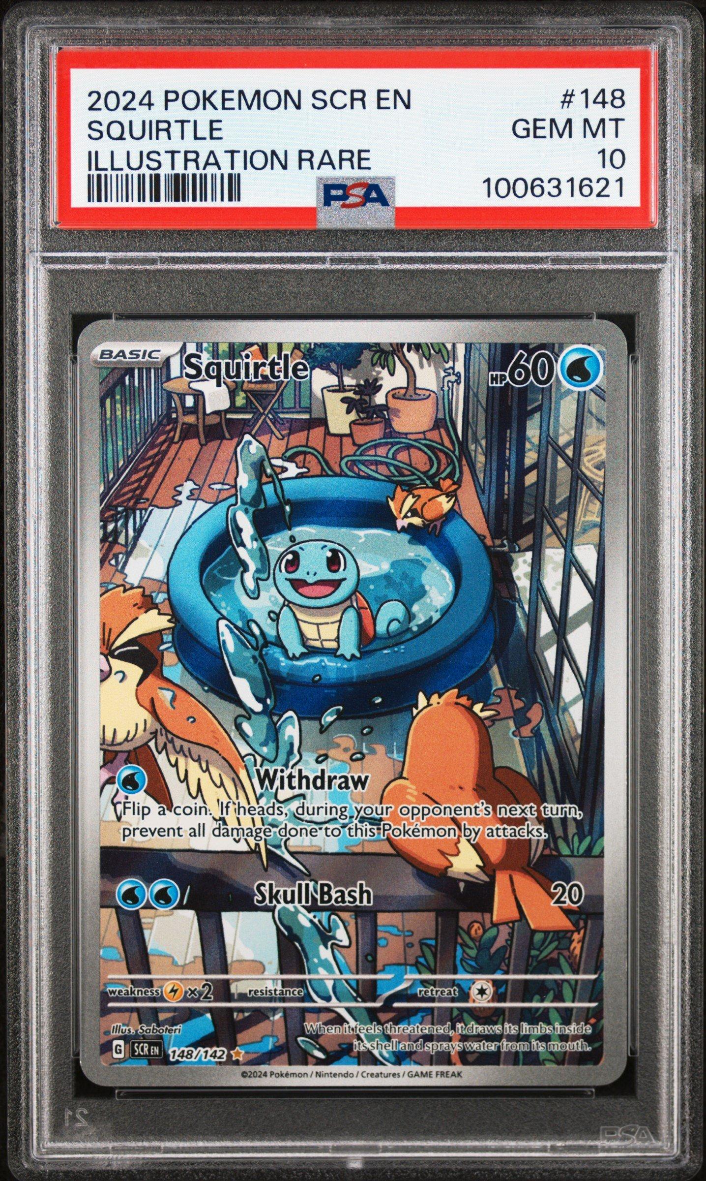 2024 Pokemon Scr En-stellar Crown 148 Squirtle Illustration Rare PSA 10 ...
