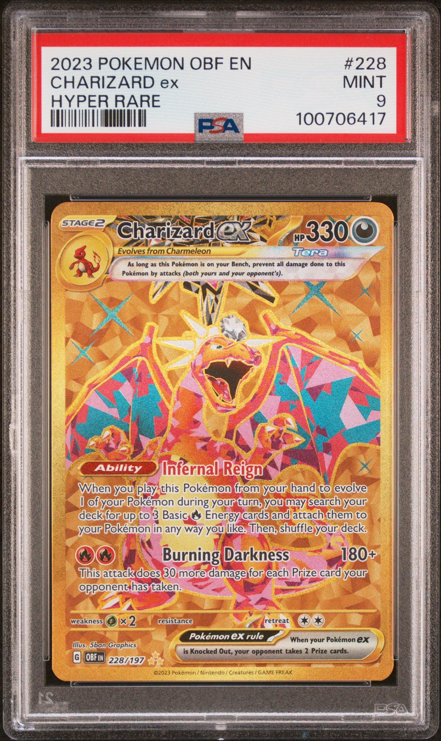 2023 Pokemon Obf En-obsidian Flames 228 Charizard Ex Hyper Rare PSA 9 ...