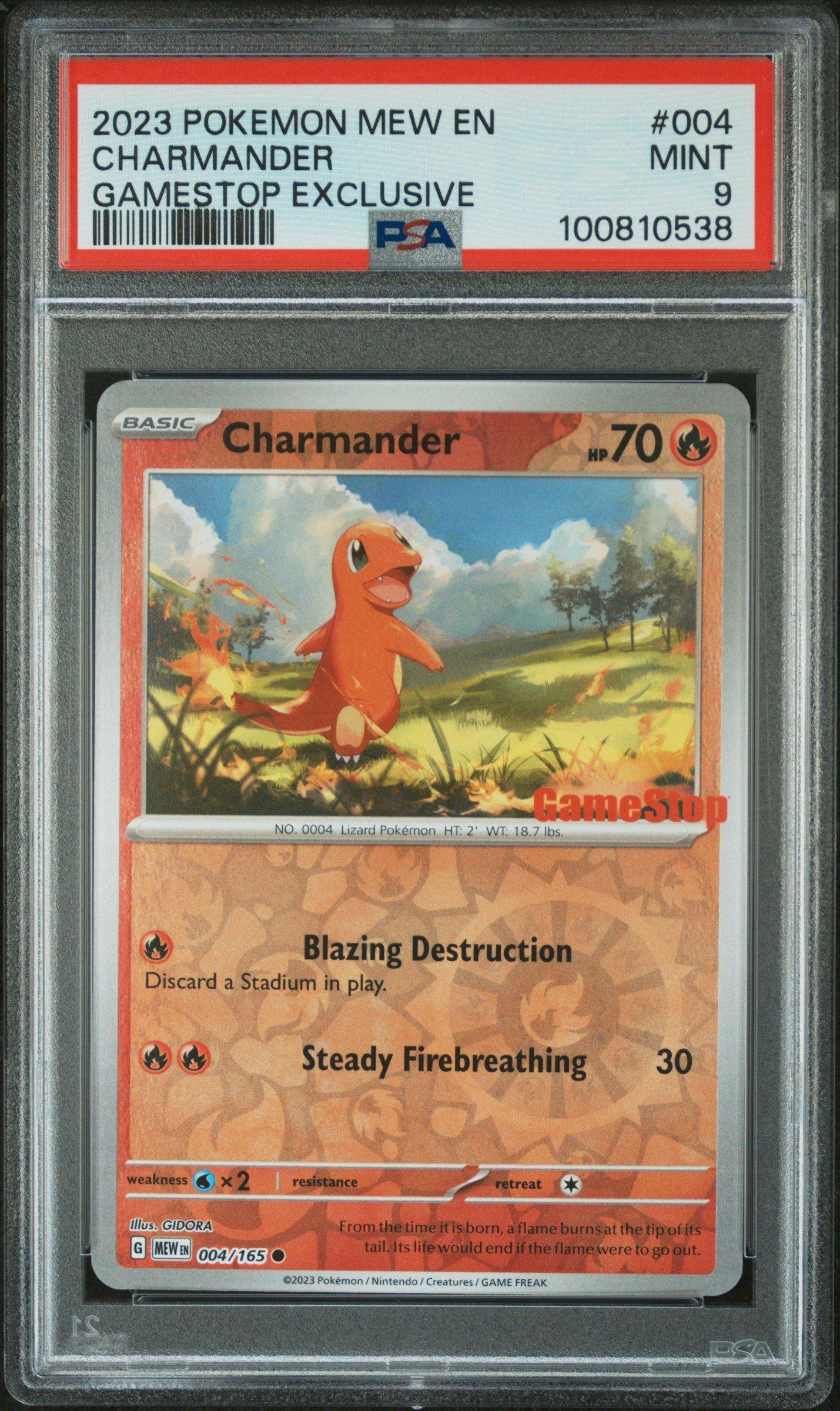 2023 Pokemon Mew En-151 004 Charmander Gamestop Exclusive PSA 9 | GameStop