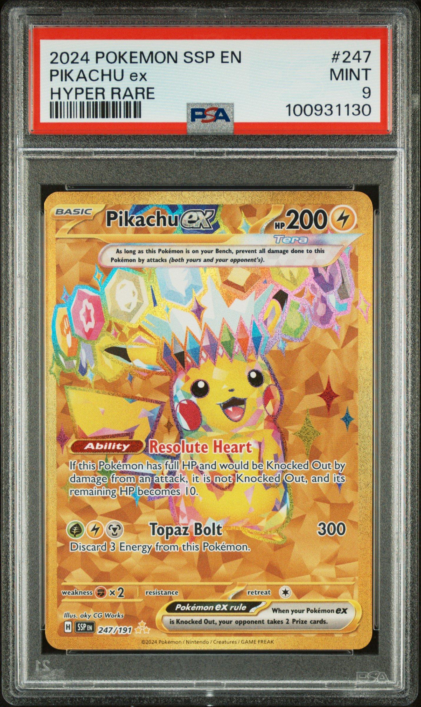 2024 Pokemon Ssp En-surging Sparks 247 Pikachu Ex Hyper Rare PSA 9 ...