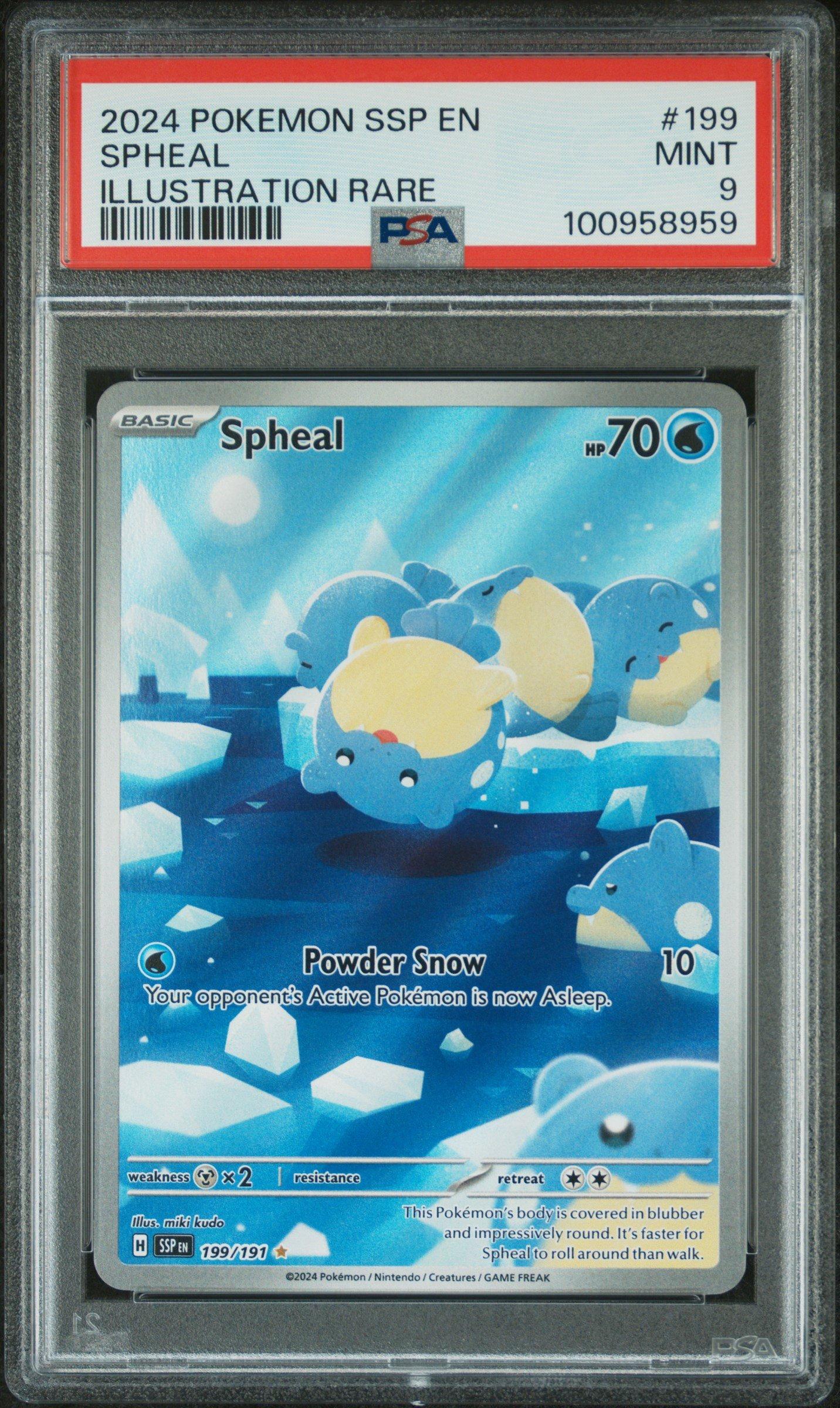 2024 Pokemon Ssp En-surging Sparks 199 Spheal Illustration Rare PSA 9 | GameStop