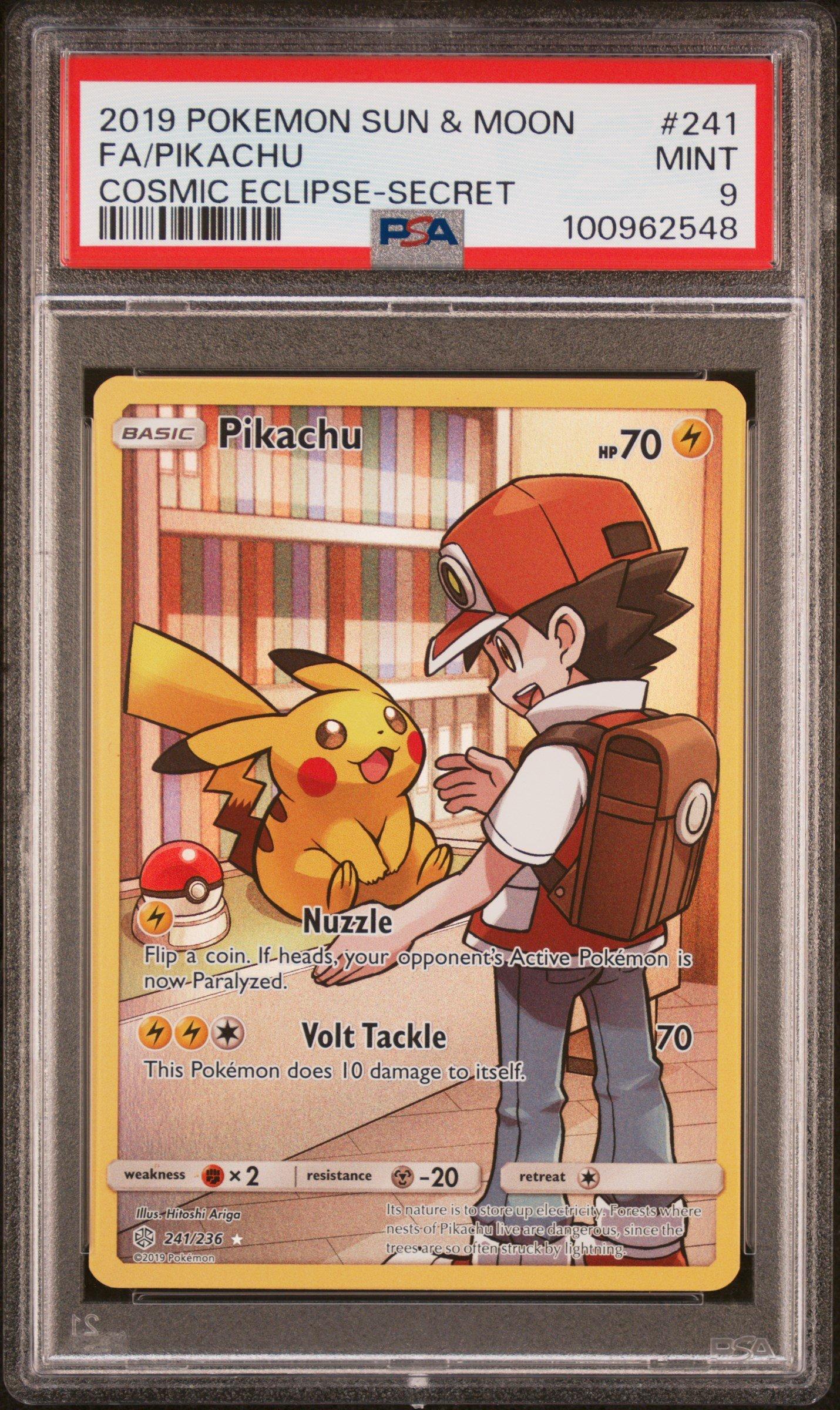 2019 Pokemon Sun & Moon Cosmic Eclipse 241 Full Art/pikachu Secret PSA ...