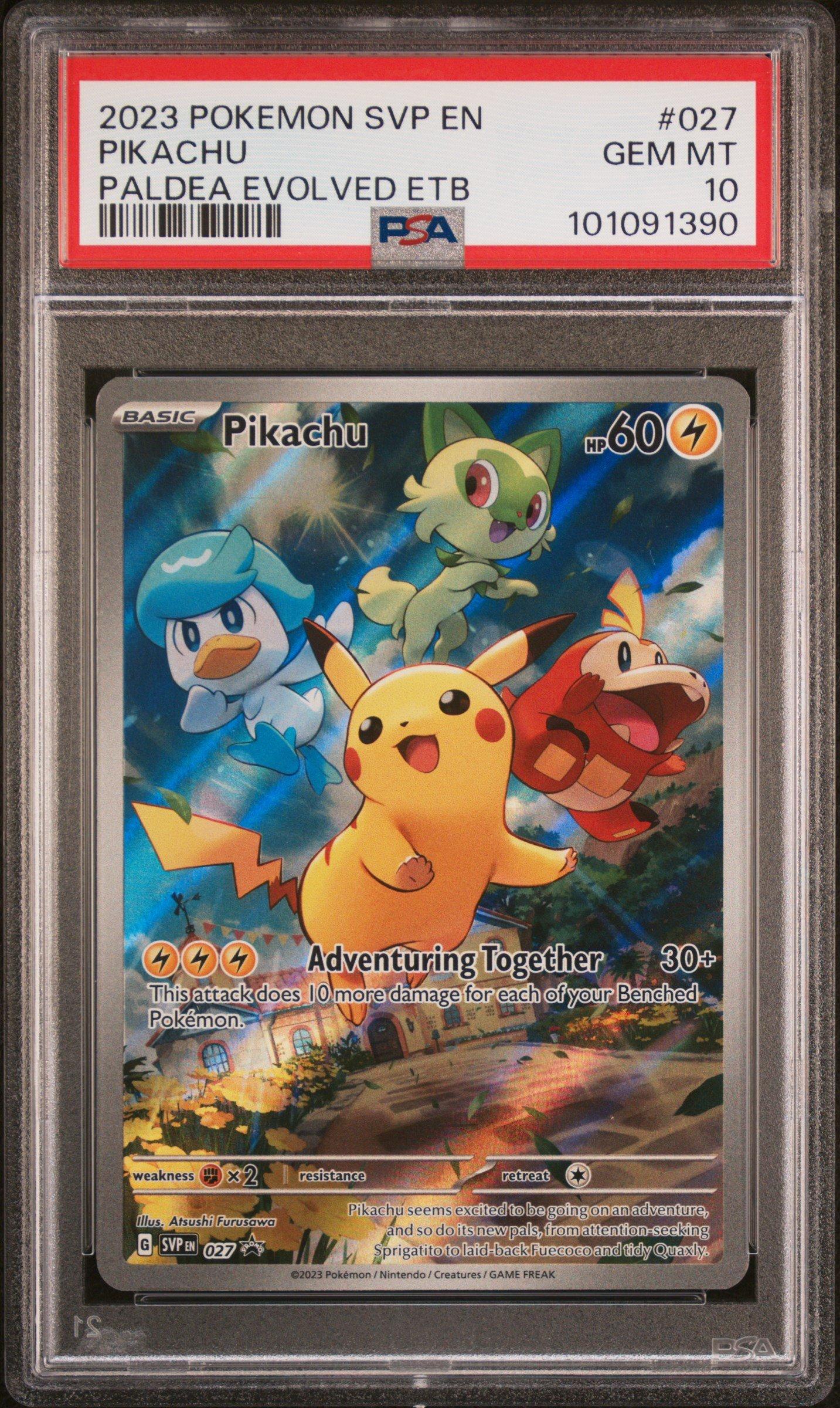 2023 Pokemon Svp En-sv Black Star Promo 027 Pikachu Paldea Evolved Elite Trainer Box PSA 10 ...