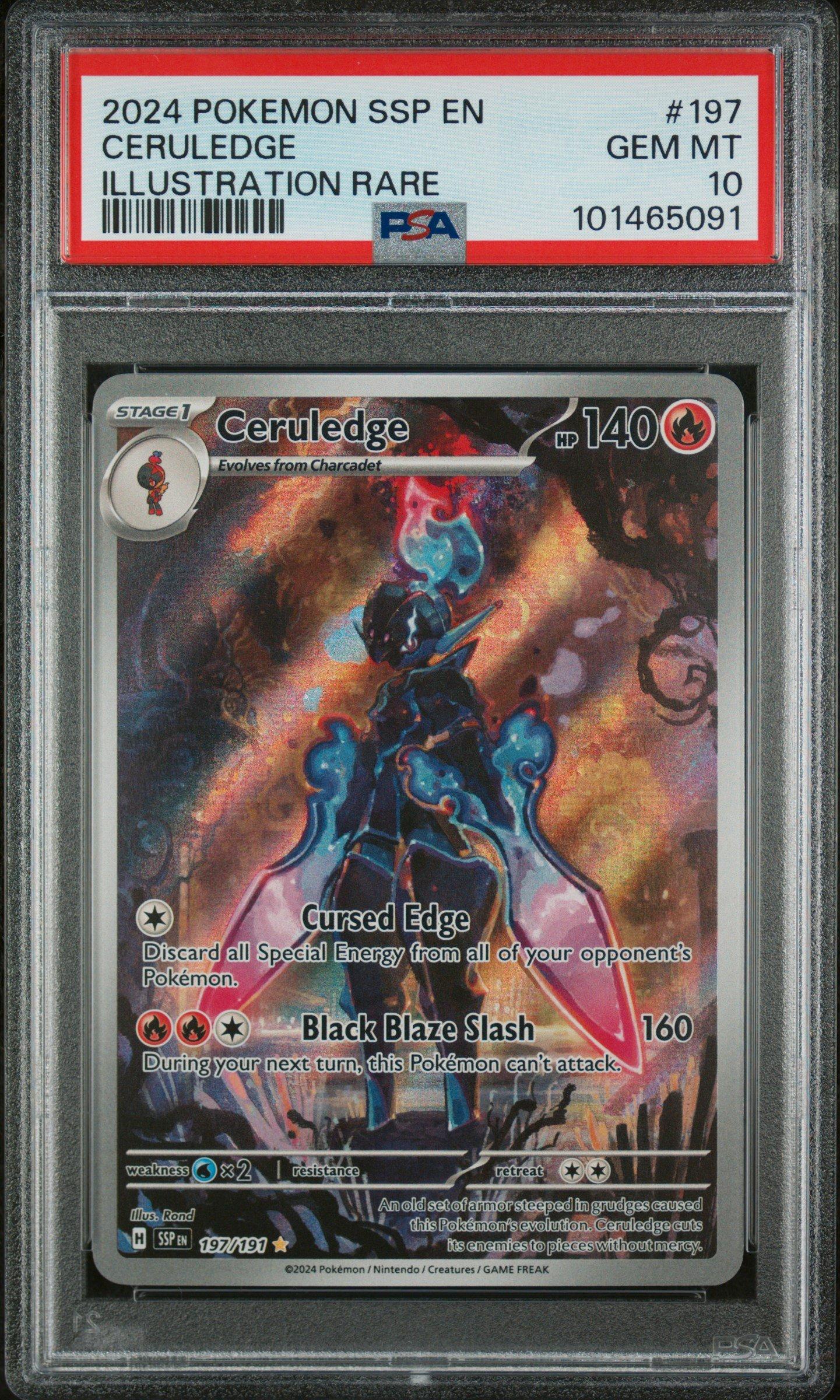 2024 Pokemon Ssp En-surging Sparks 197 Ceruledge Illustration Rare PSA ...