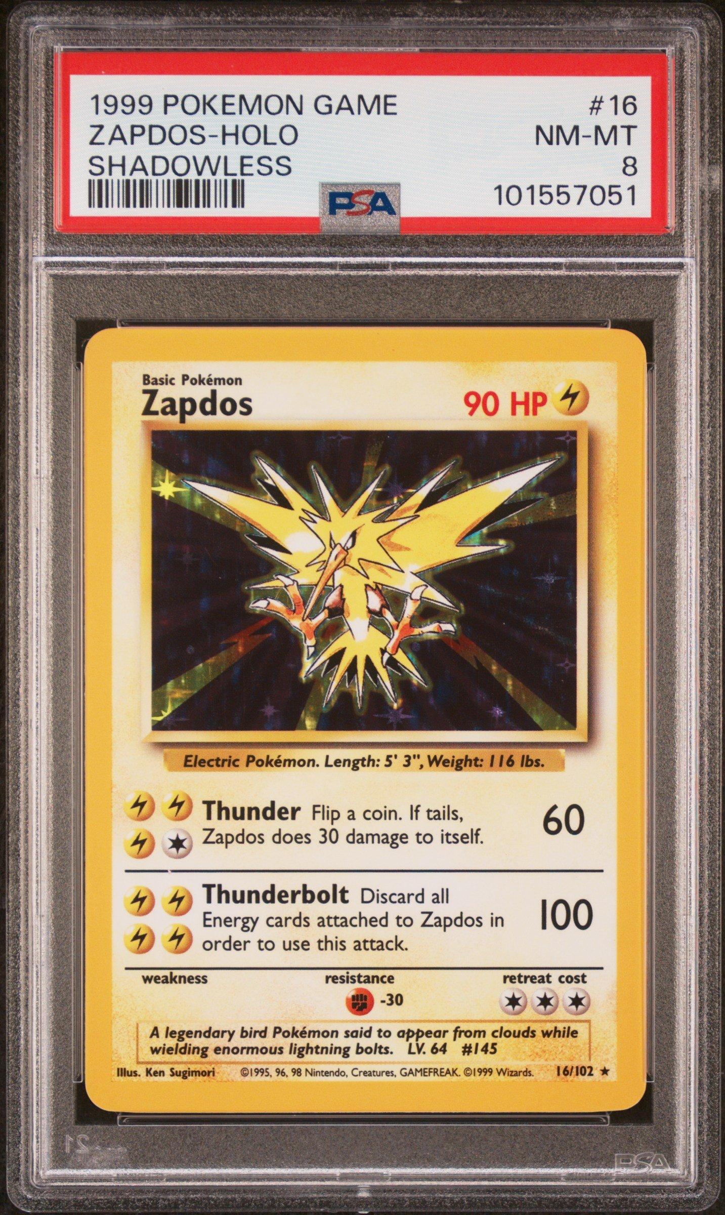 1999 Pokemon Game 16 Zapdos-holo Shadowless PSA 8 | GameStop
