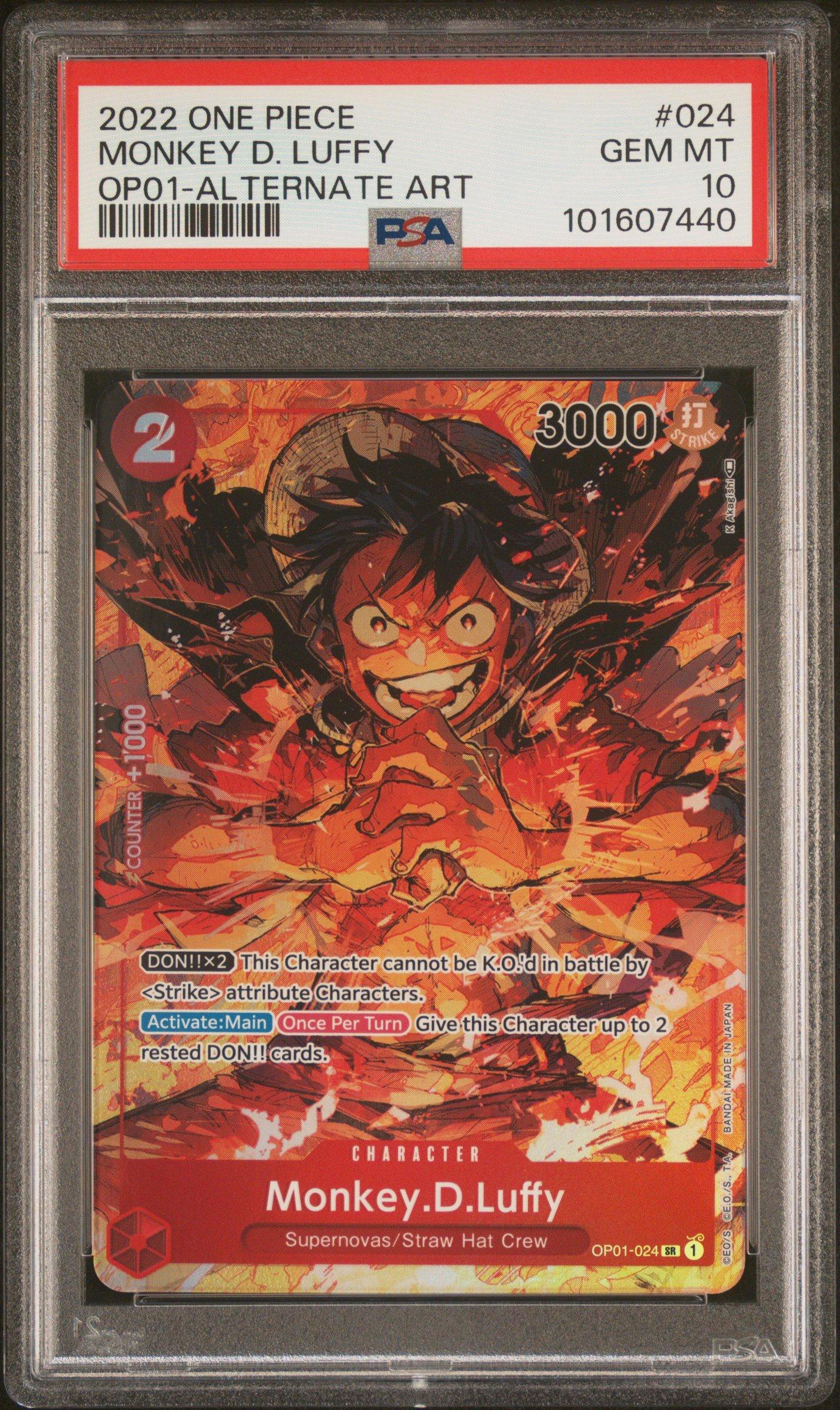 2022 One Piece Op01-romance Dawn 024 Monkey D. Luffy Alternate Art PSA 10 | GameStop