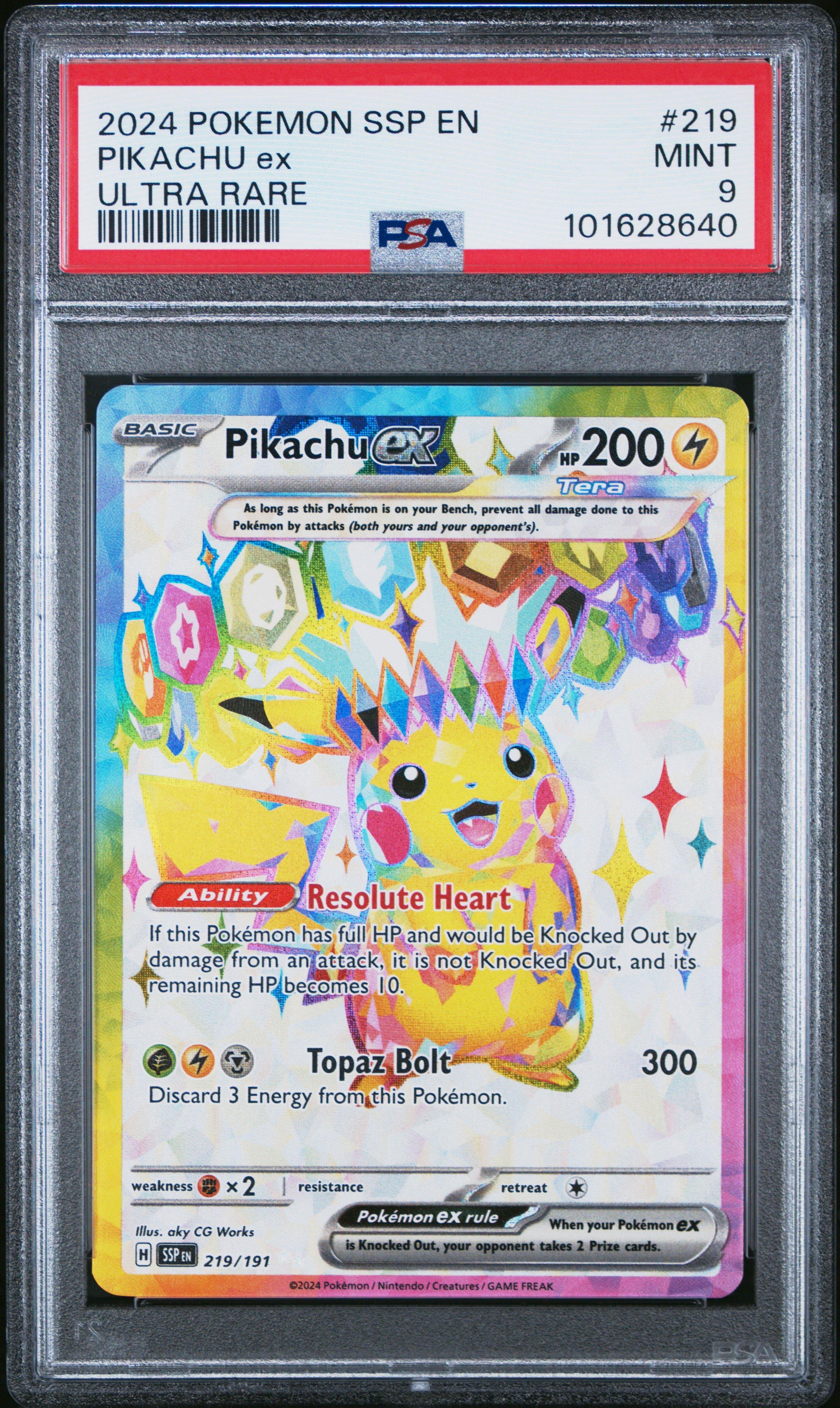 2024 Pokemon Ssp En-surging Sparks 219 Pikachu Ex Ultra Rare PSA 9 | GameStop
