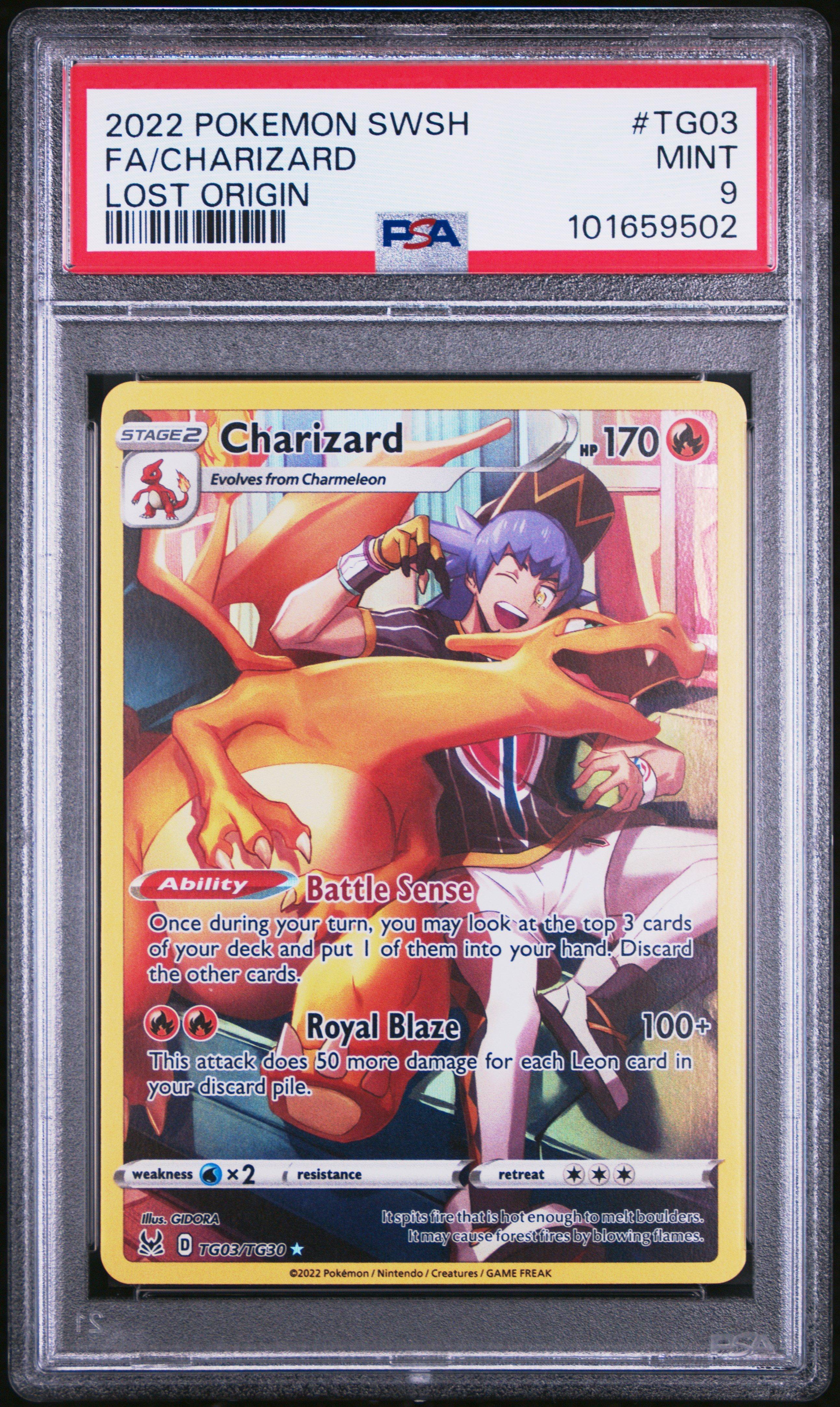 2022 Pokemon Sword & Shield Lost Origin Tg03 Full Art/charizard PSA 9 ...