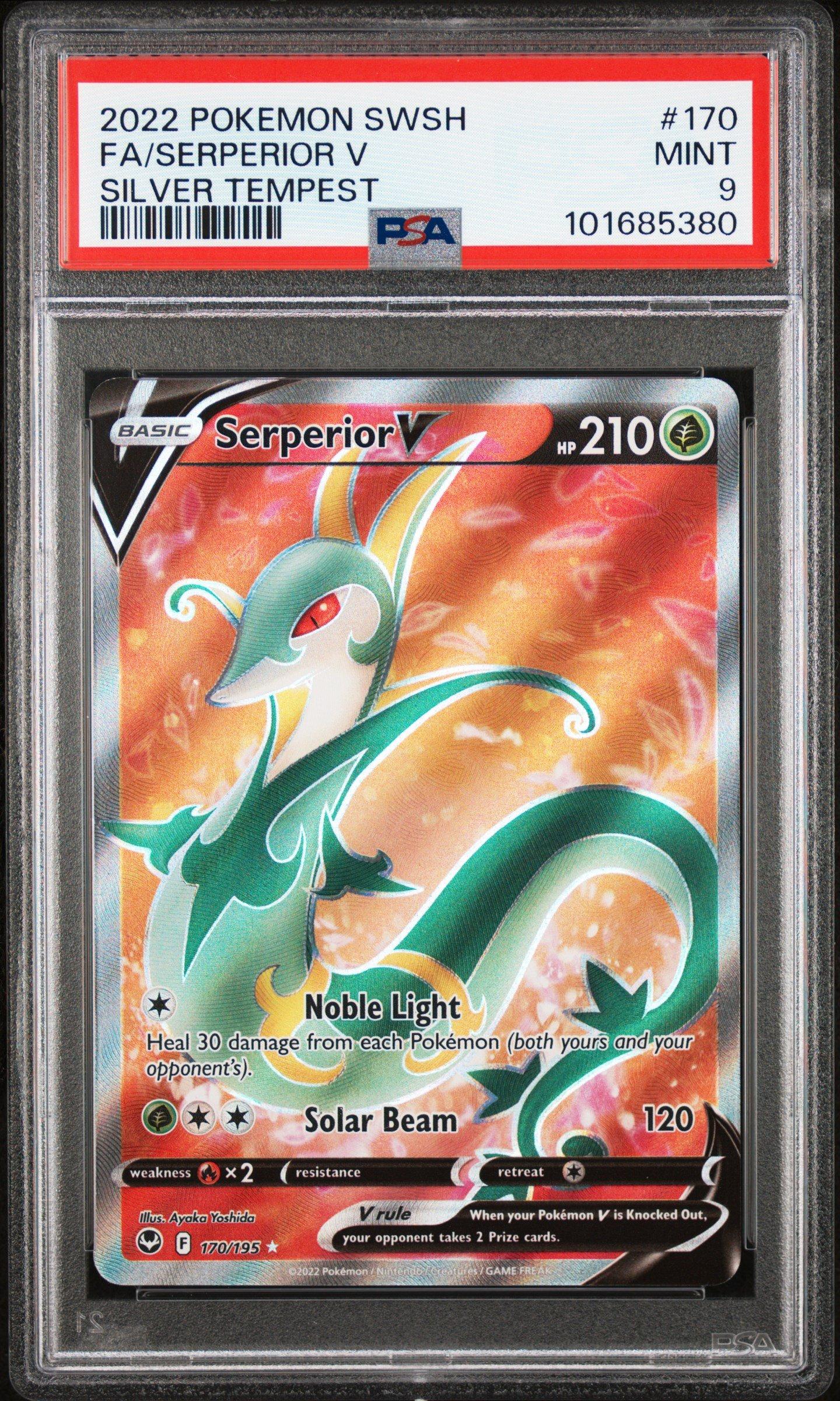 2022 Pokemon Sword & Shield Silver Tempest 170 Full Art/serperior V PSA ...