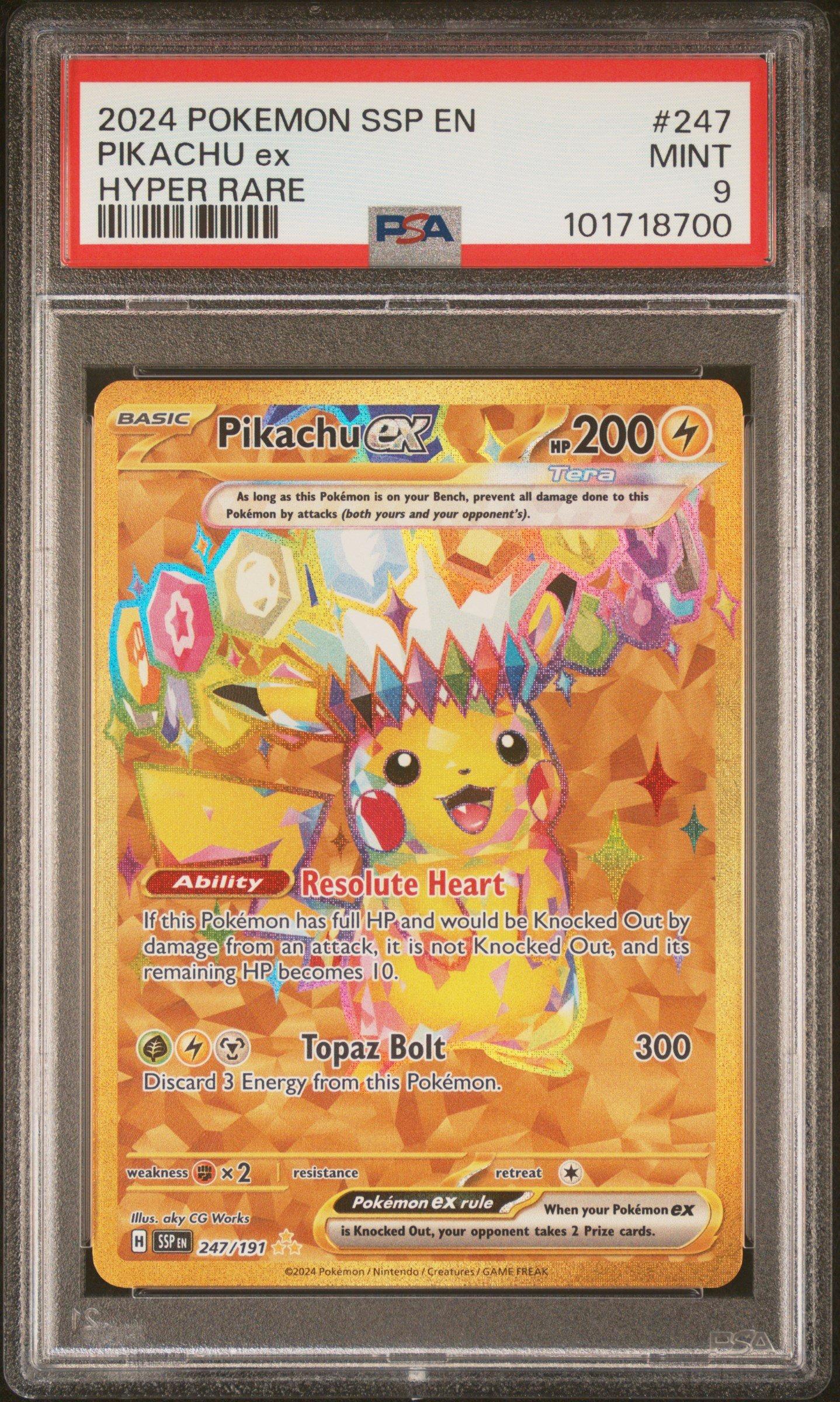 2024 Pokemon Ssp En-surging Sparks 247 Pikachu Ex Hyper Rare PSA 9 ...