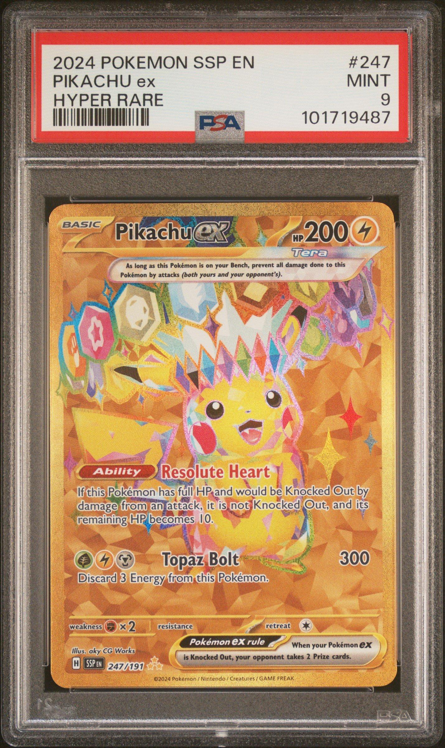 2024 Pokemon Ssp En-surging Sparks 247 Pikachu Ex Hyper Rare PSA 9 ...