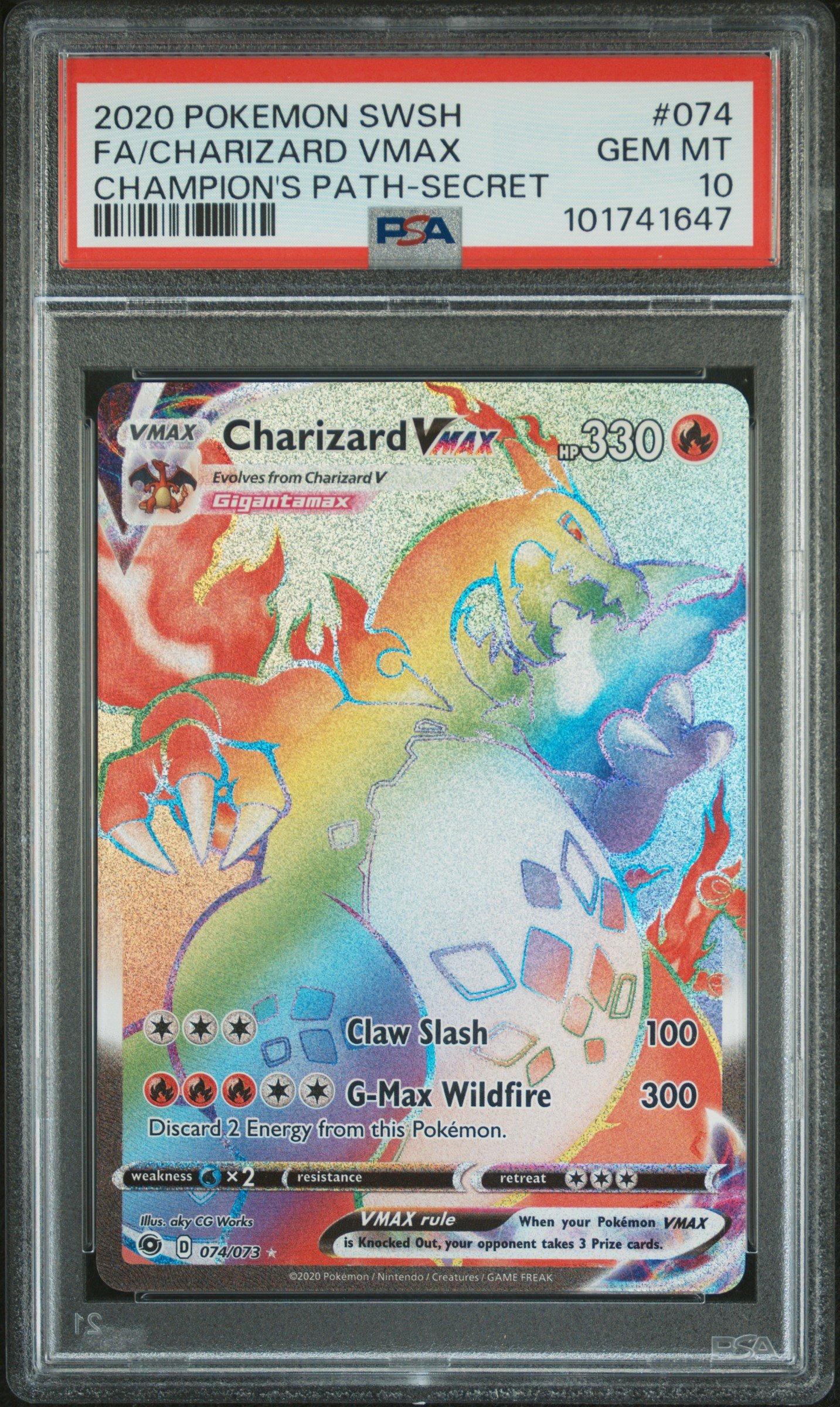 2020 Pokemon Sword & Shield Champion's Path 074 Full Art/charizard Vmax Secret PSA 10 | GameStop