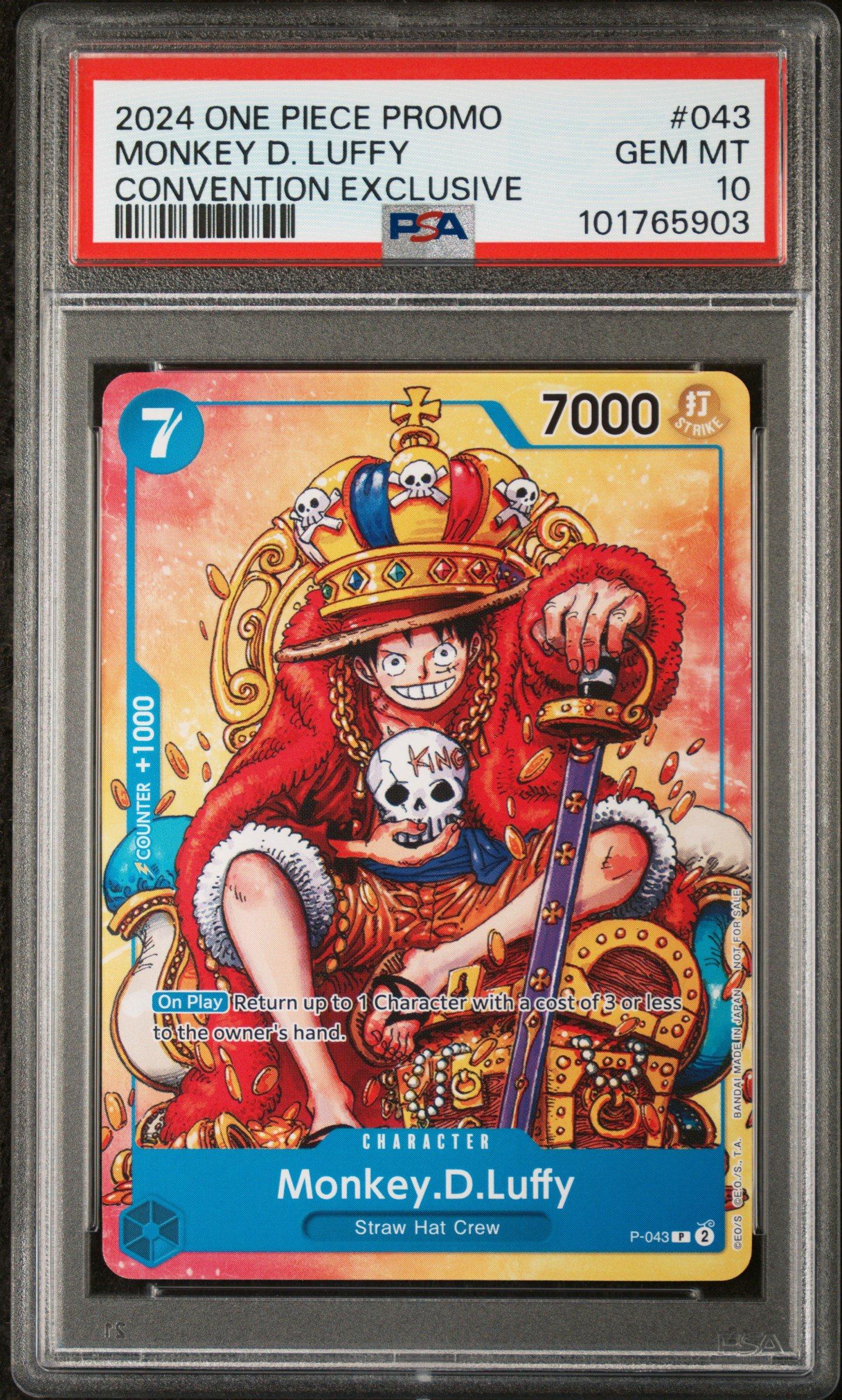 2024 One Piece Promos 043 Monkey D. Luffy Convention Exclusive PSA 10 | GameStop