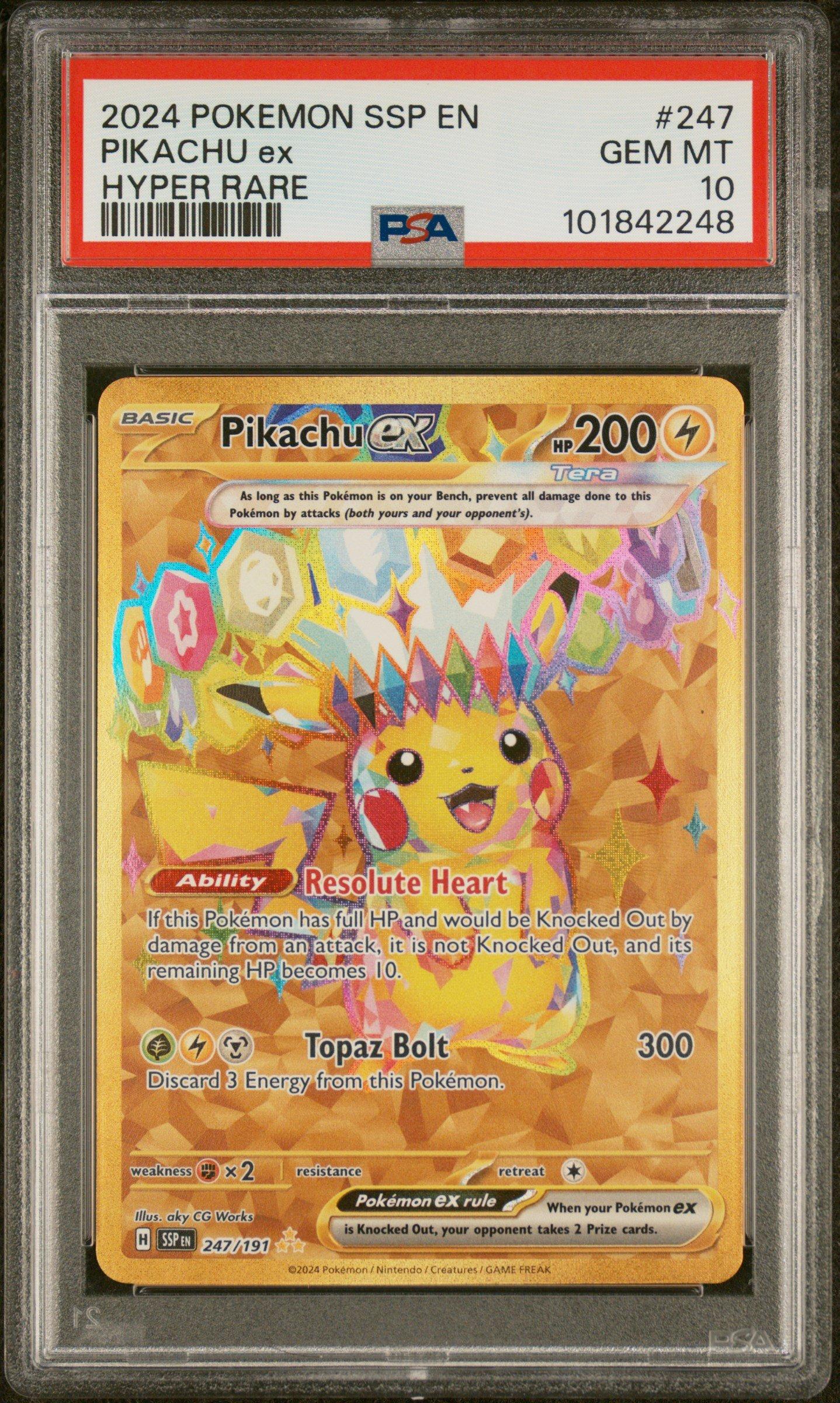 2024 Pokemon Ssp En-surging Sparks 247 Pikachu Ex Hyper Rare PSA 10 | GameStop