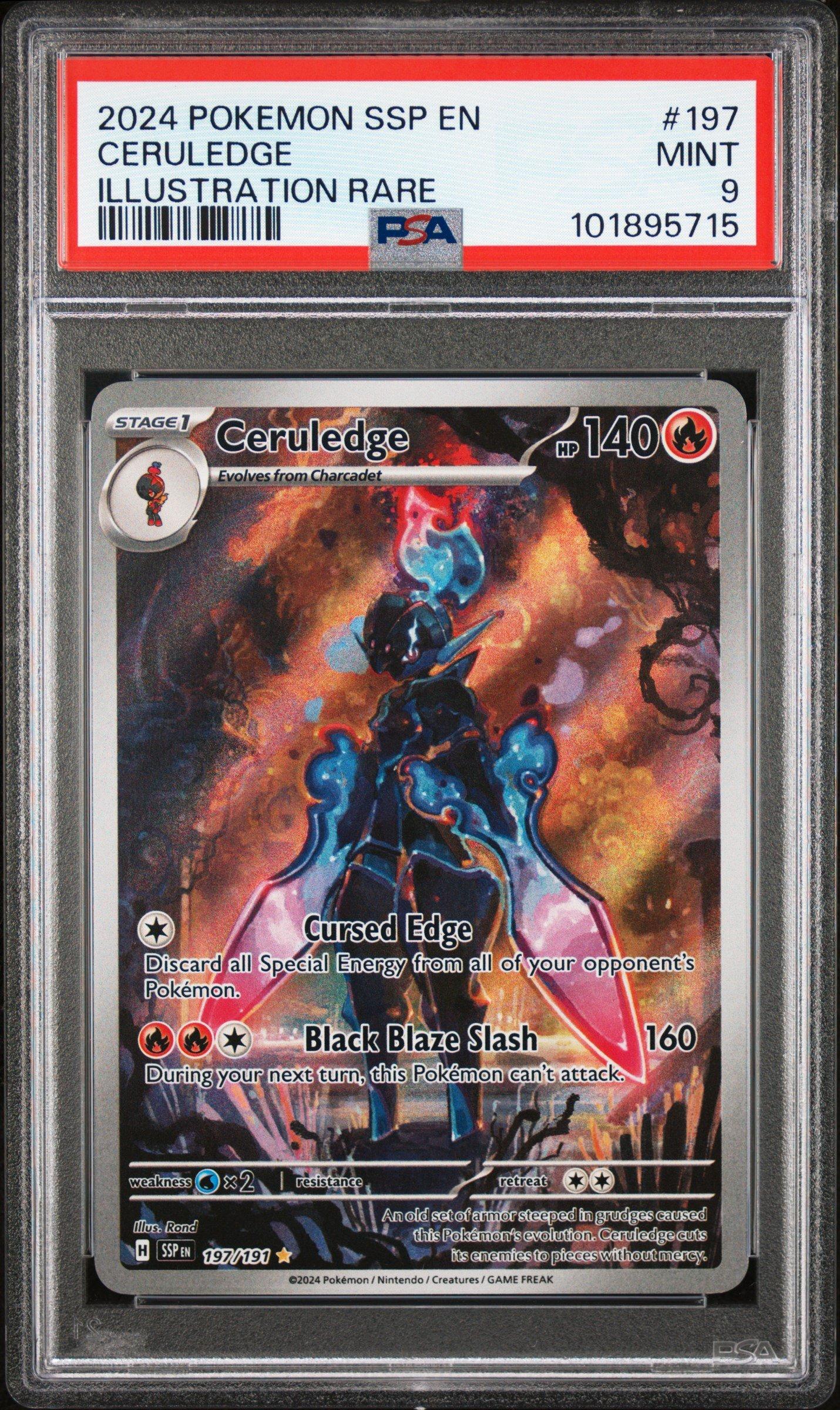 2024 Pokemon Ssp En-surging Sparks 197 Ceruledge Illustration Rare PSA ...