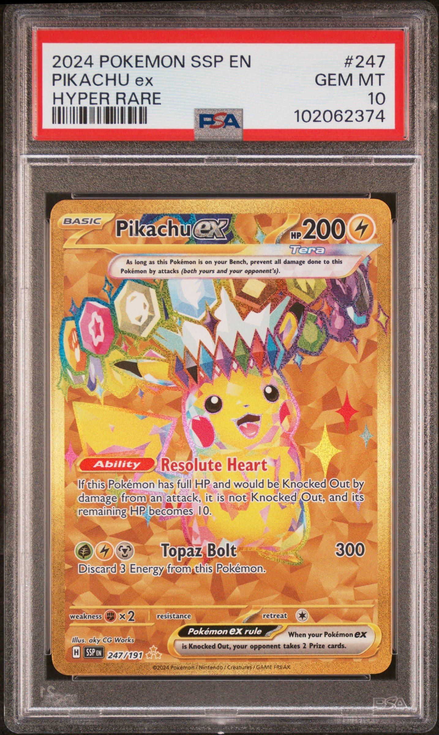 2024 Pokemon Ssp En-surging Sparks 247 Pikachu Ex Hyper Rare PSA 10 | GameStop