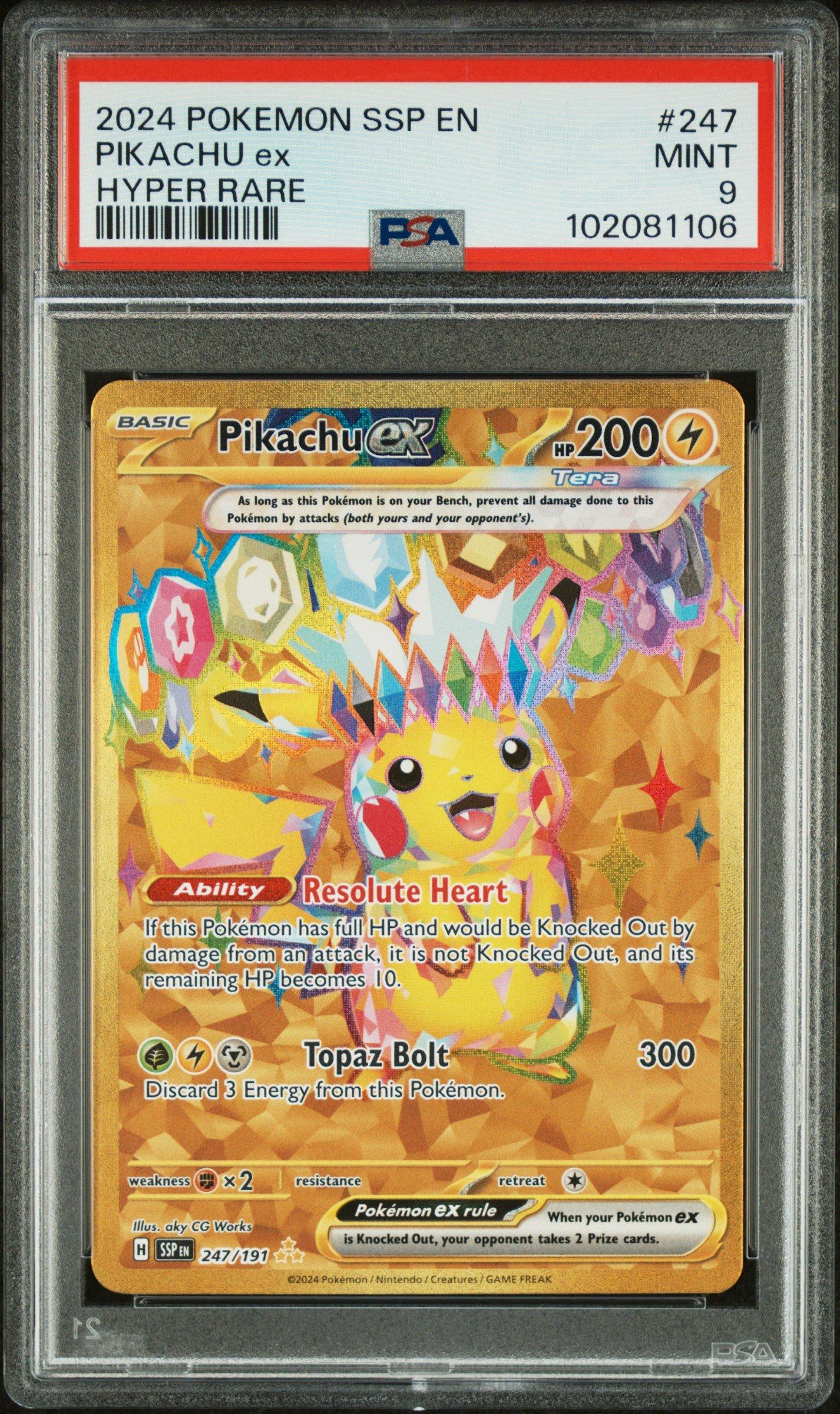2024 Pokemon Ssp En-surging Sparks 247 Pikachu Ex Hyper Rare PSA 9 | GameStop