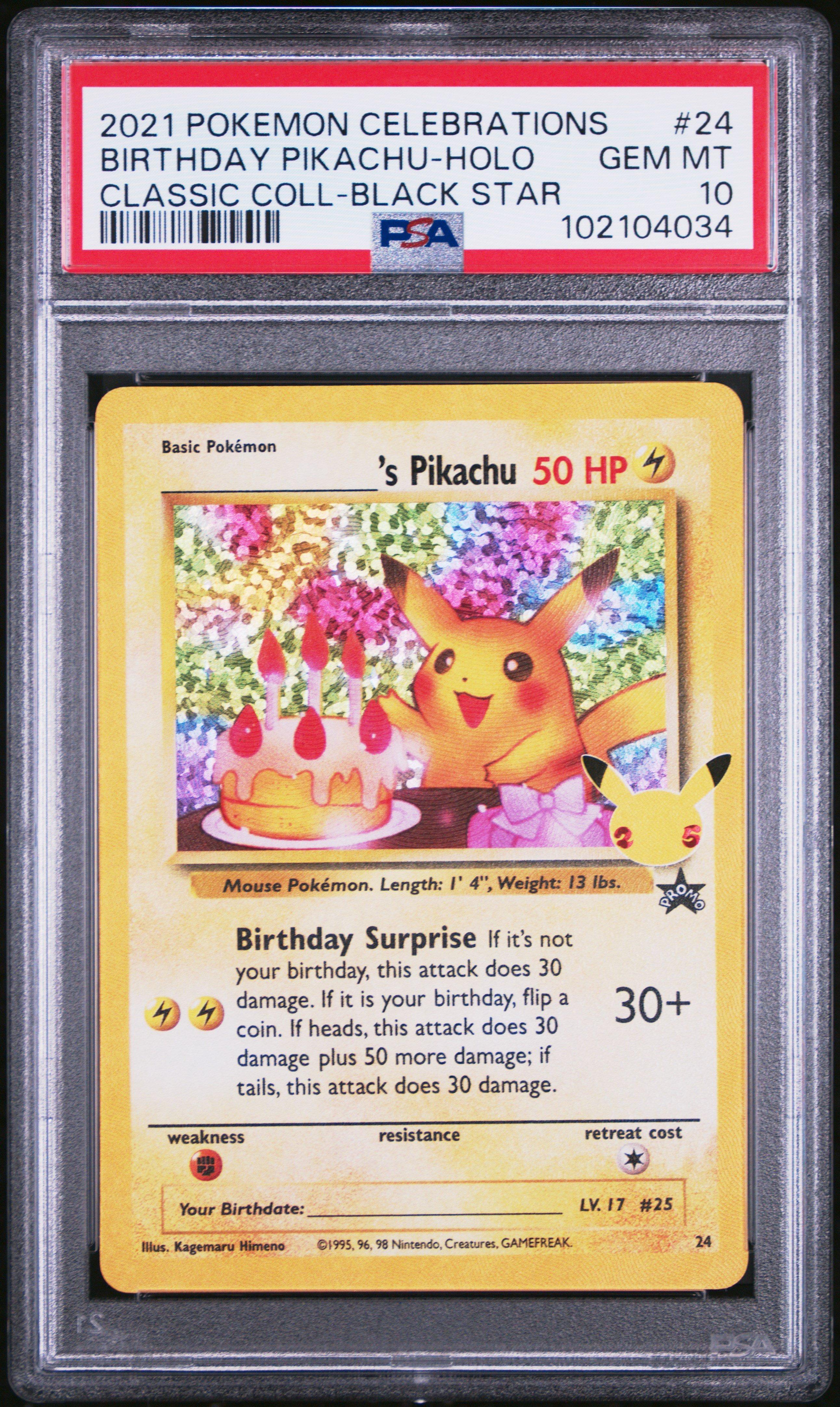 2021 Pokemon Celebrations Classic Collection 24 Birthday Pikachu-holo PSA 10 | GameStop