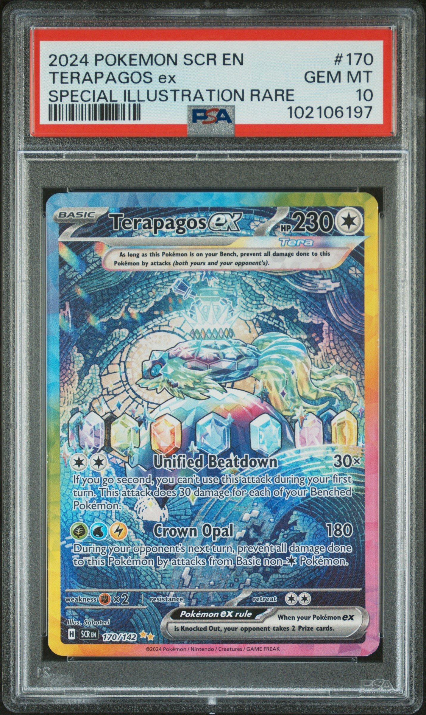 2024 Pokemon Scr En-stellar Crown 170 Terapagos Ex Special Illustration ...
