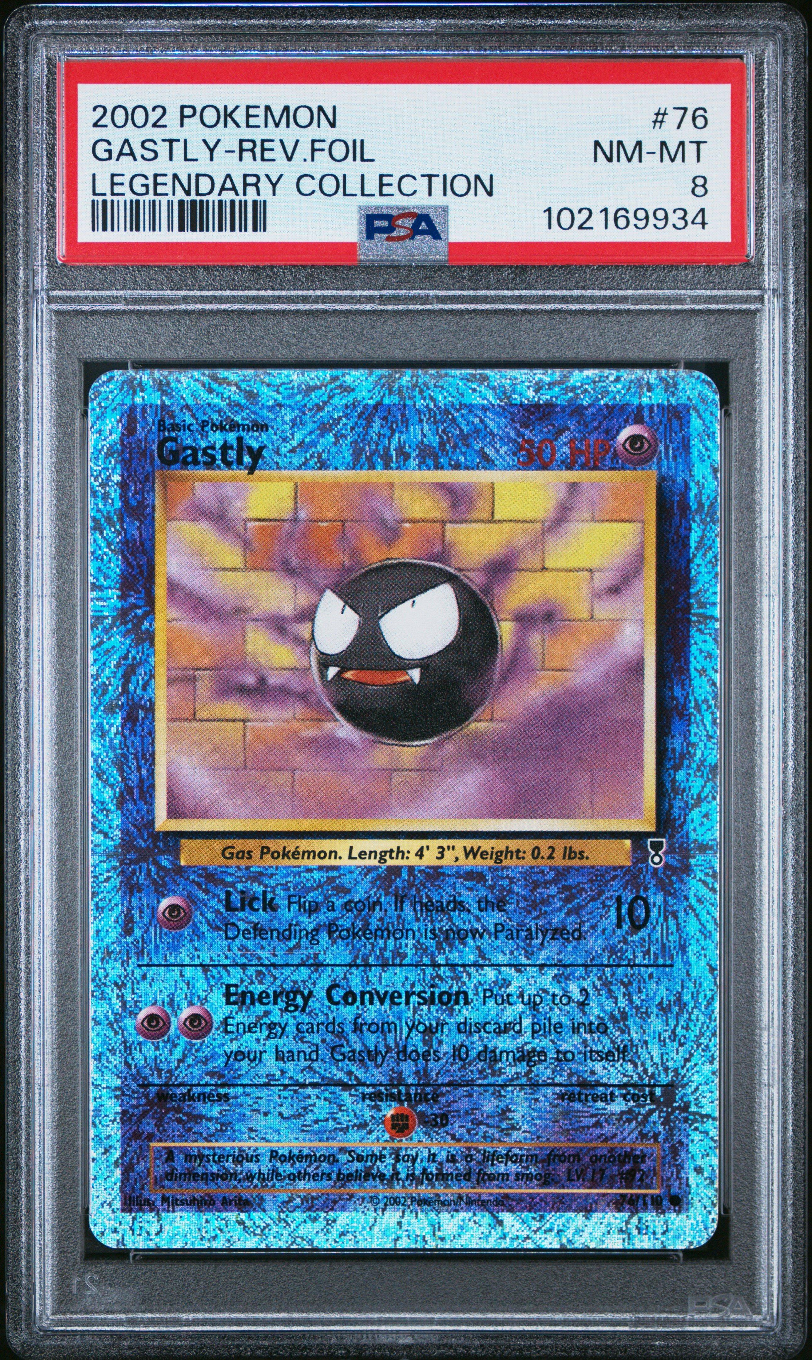 2002 Pokemon Legendary Collection 76 Gastly-reverse Foil PSA 8 | GameStop