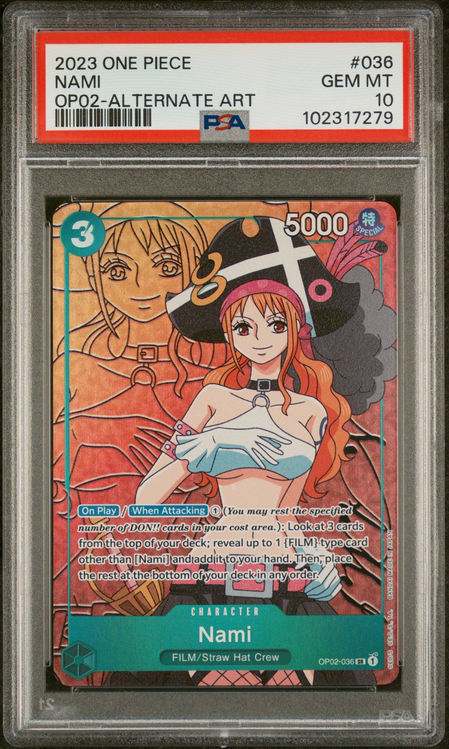 2023 One Piece Op02-paramount War 036 Nami Alternate Art PSA 10 | GameStop